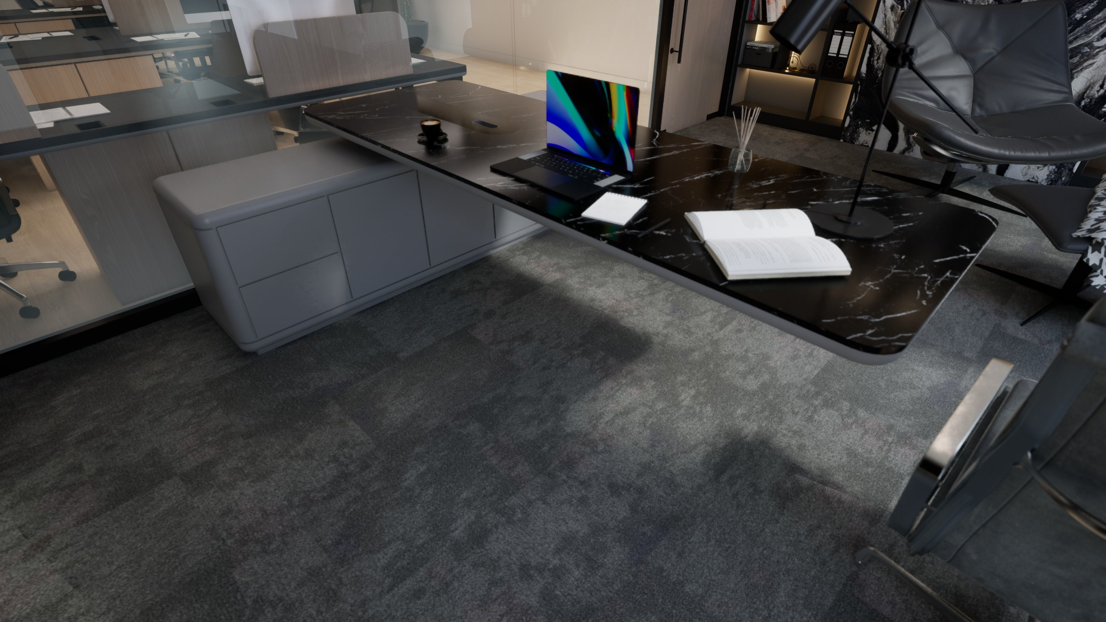 Modern Office Desk Low poly revit family and 3DSMAX model free 3D model ...