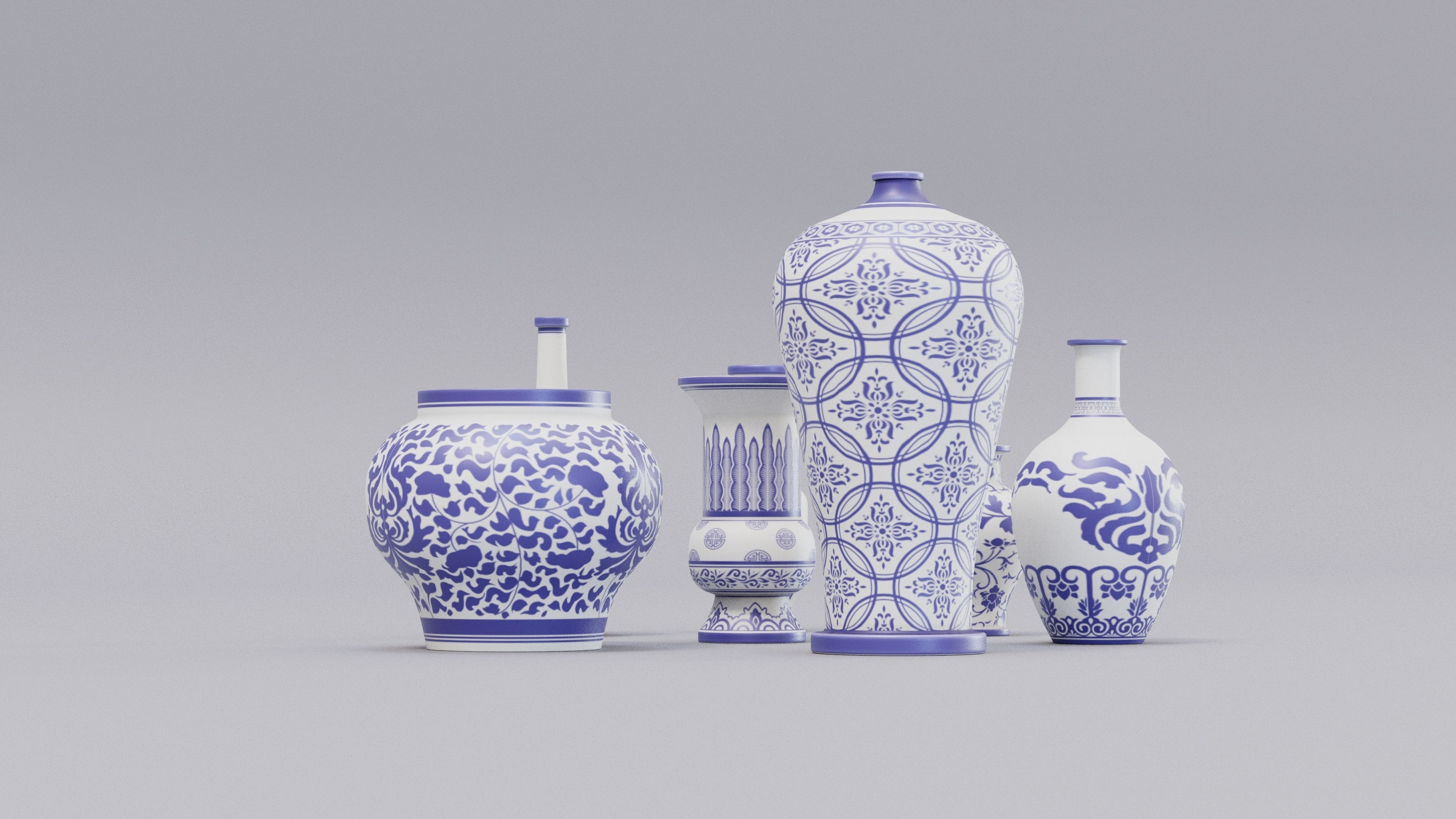 3D model Chinese Trade Furniture Kit - 16 Chinaware VR / AR / low-poly ...