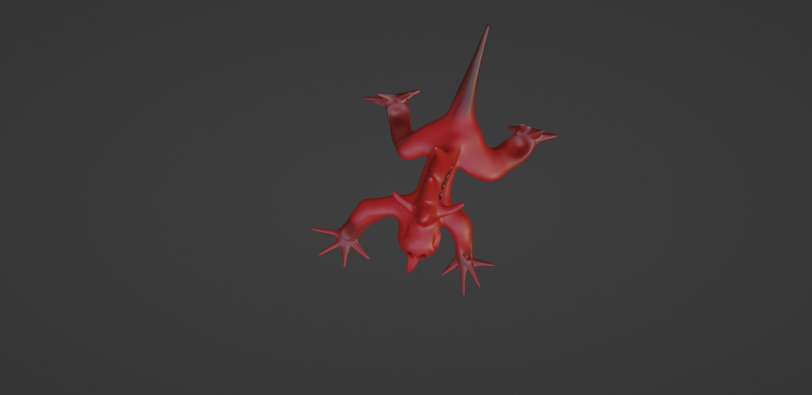 Crawling red monster lizard 3D model | CGTrader