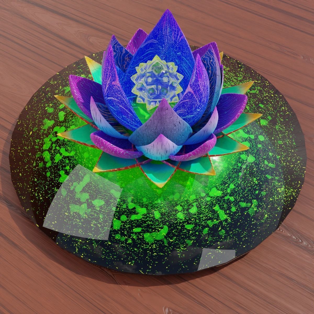 3D model Rainbow Lotus VR / AR / low-poly | CGTrader