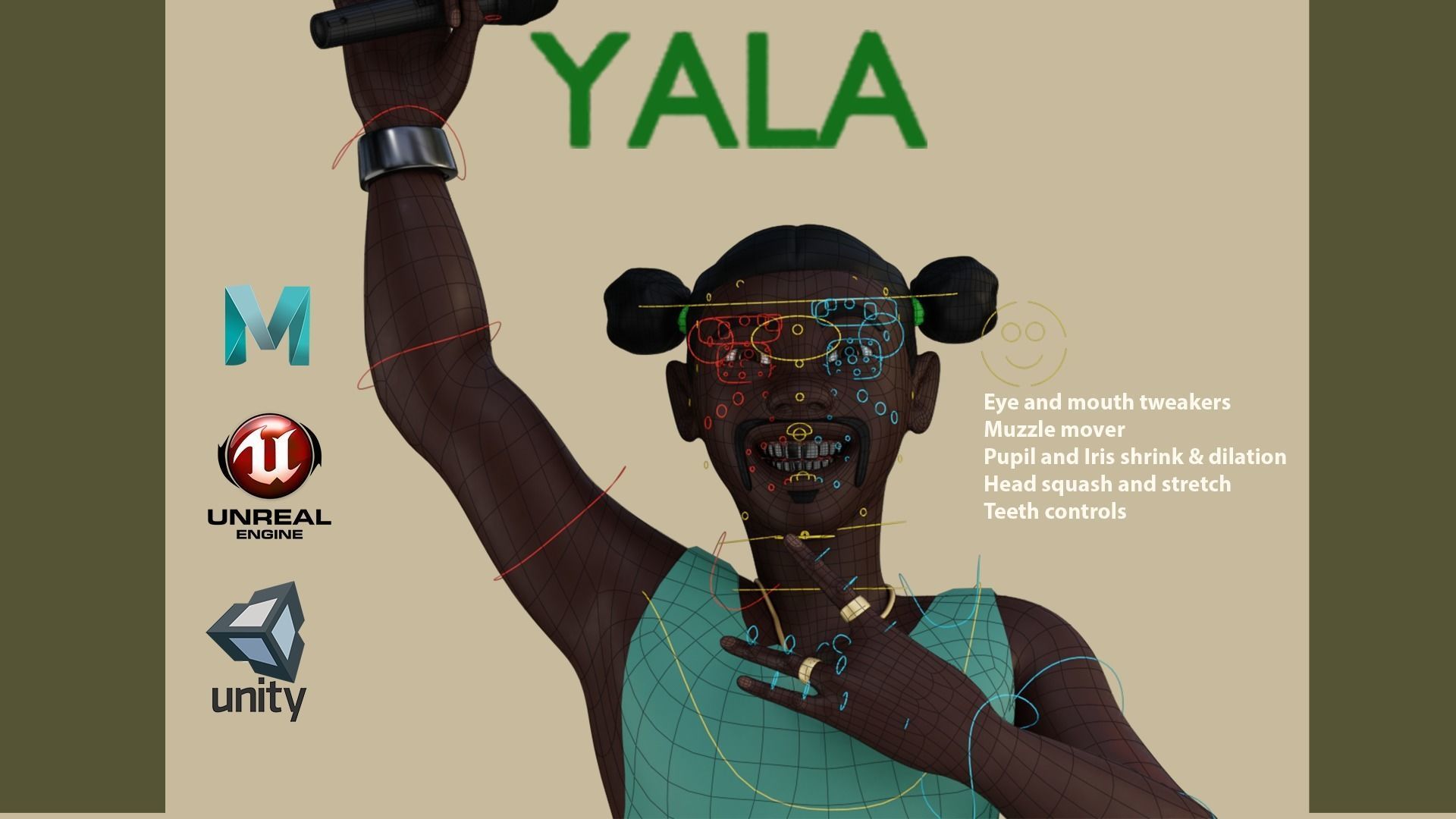 3D model YALA MAYA RIG VERSION VR / AR / low-poly | CGTrader