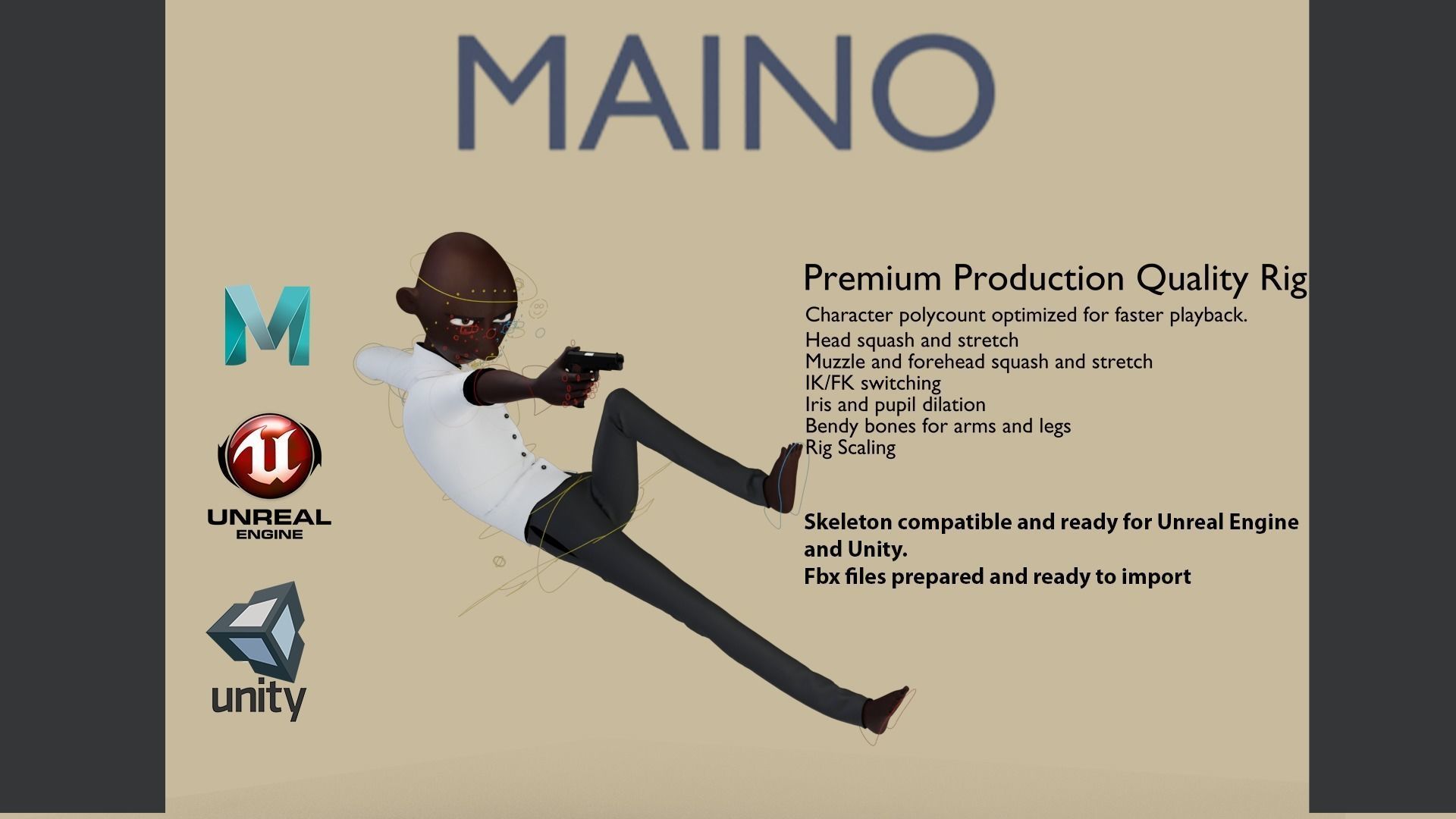 3D model MAINO RIG MAYA VERSION VR / AR / low-poly | CGTrader