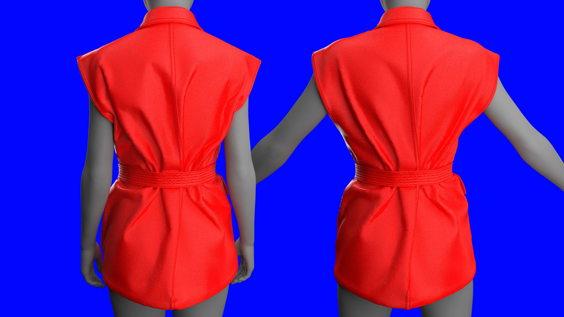 Utility Vest Tied Around Waist Fitted to Gen8 Body Mesh 3D model | CGTrader