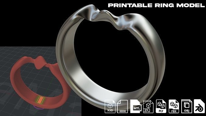 Printable Ring model 3D model 3D printable | CGTrader