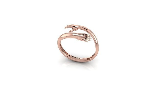 hug ring for women hand ring 3D print model 3D model 3D printable ...