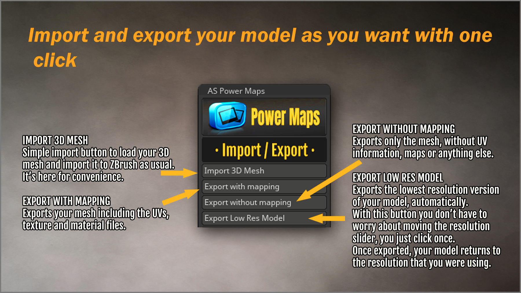 Power Maps ZBrush Plugin 3D model | CGTrader