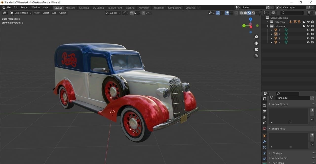 Dodge 1936 Retro Pepsi-Cola model 3D model | CGTrader
