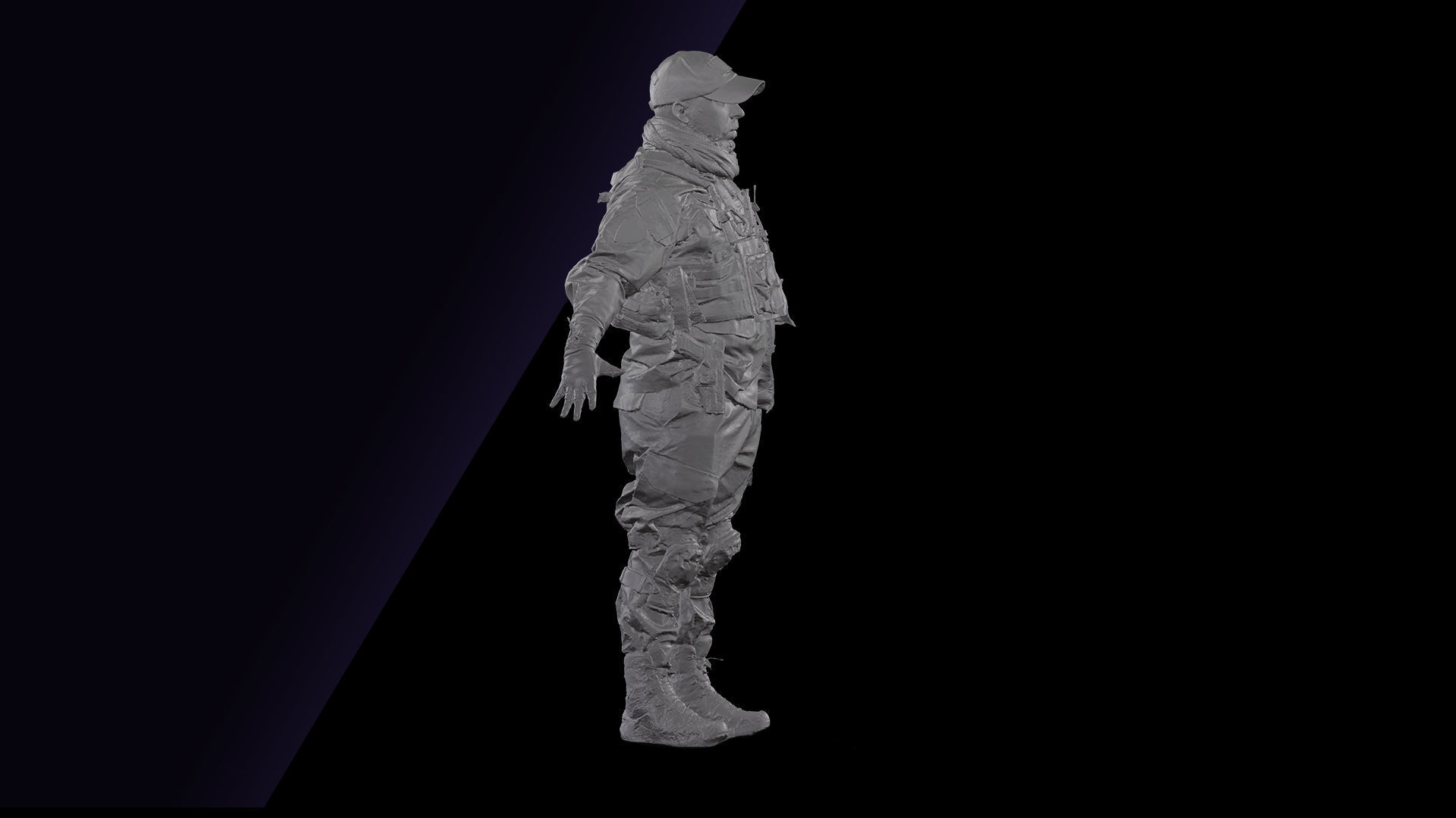 A Pose Raw Scan Luis Donovan Soldier 3D model | CGTrader