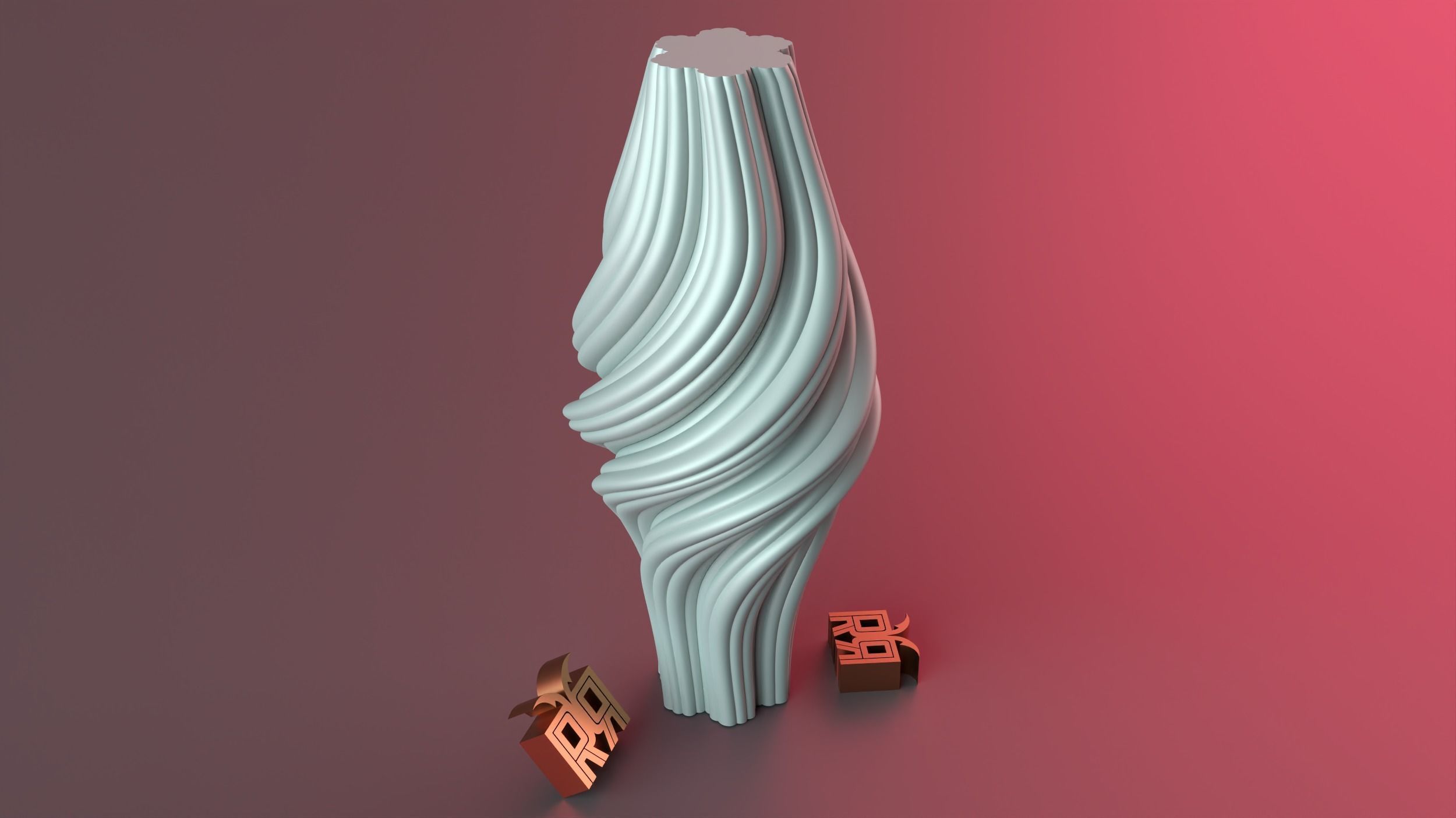 Columnar rotating candle wave candle 3D model 3D printable | CGTrader