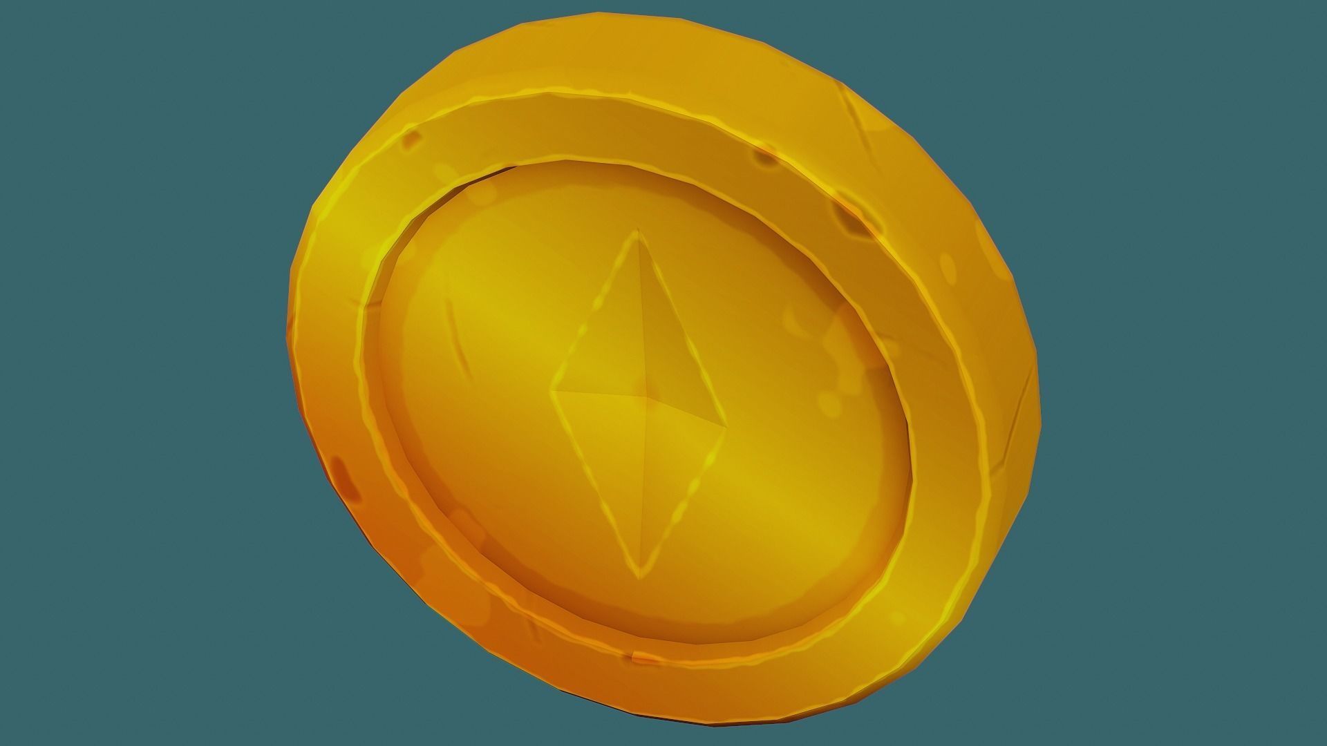 3D model Stylized Gold Coin - PBR Game Ready VR / AR / low-poly | CGTrader