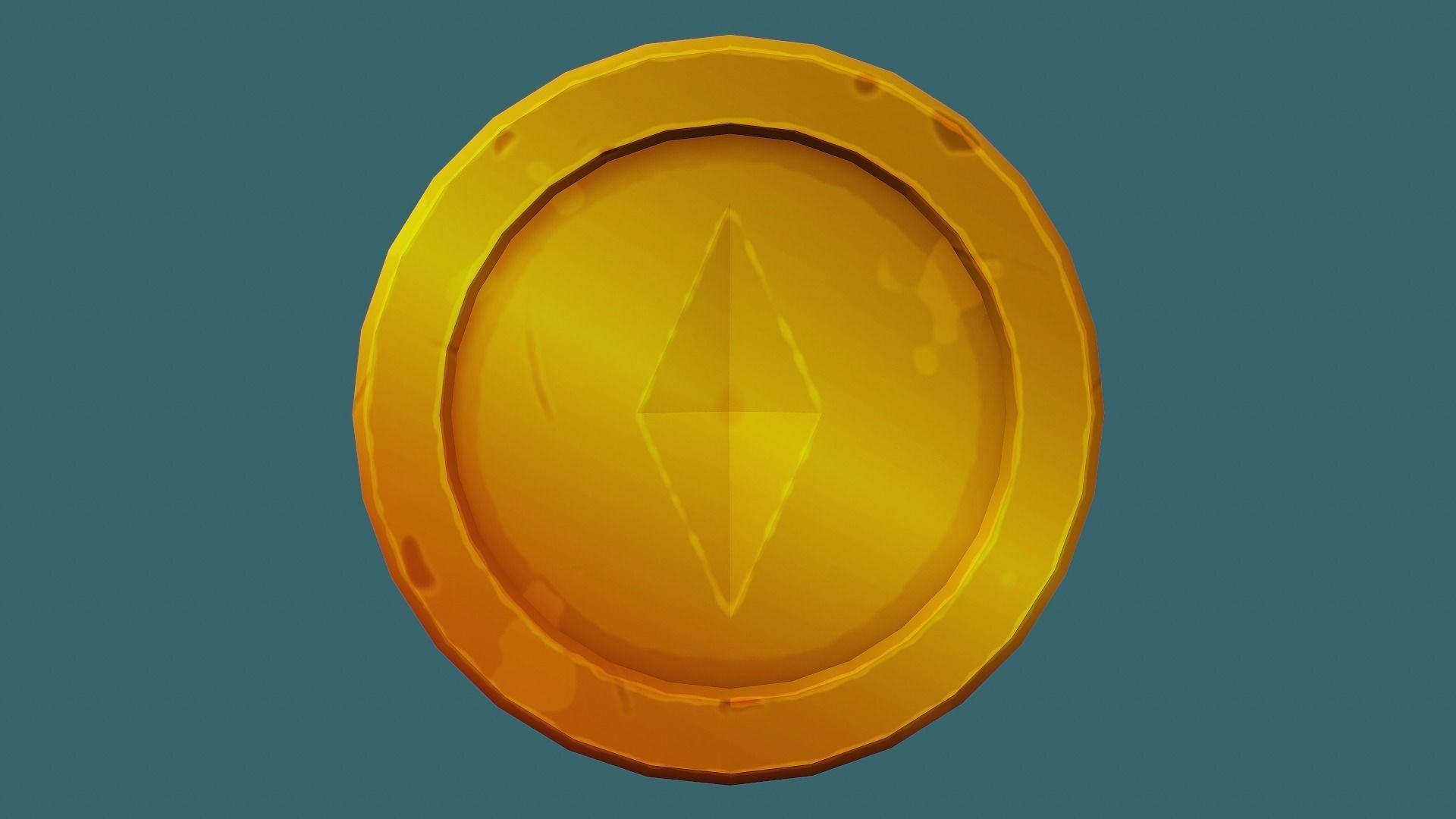 3D model Stylized Gold Coin - PBR Game Ready VR / AR / low-poly | CGTrader