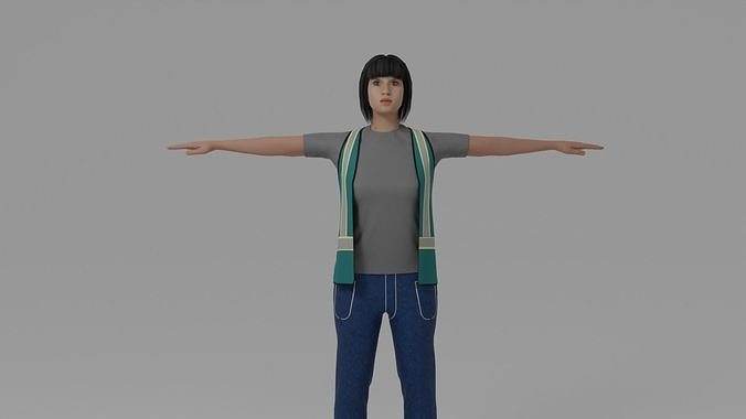 3D model Worker Woman VR / AR / low-poly | CGTrader
