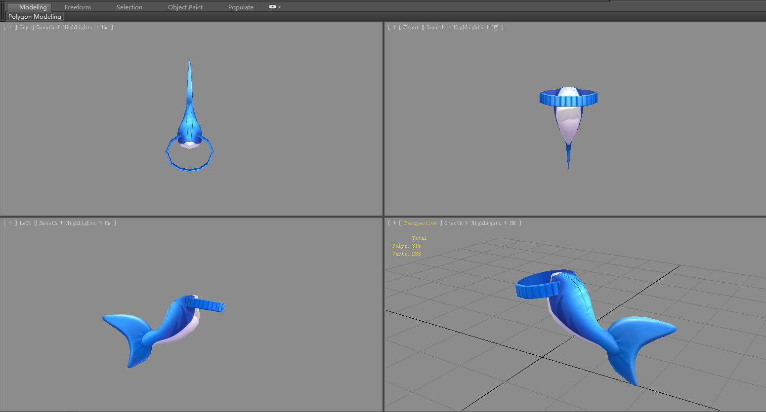 3D model Cartoon shark tail - decoration VR / AR / low-poly | CGTrader