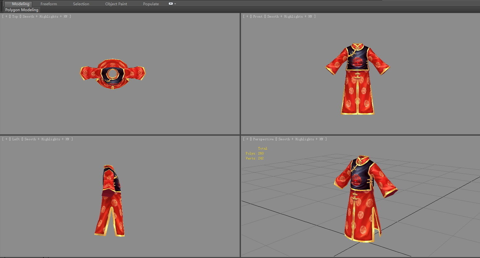 3D model Cartoon Tang costume - traditional Chinese garments VR / AR ...