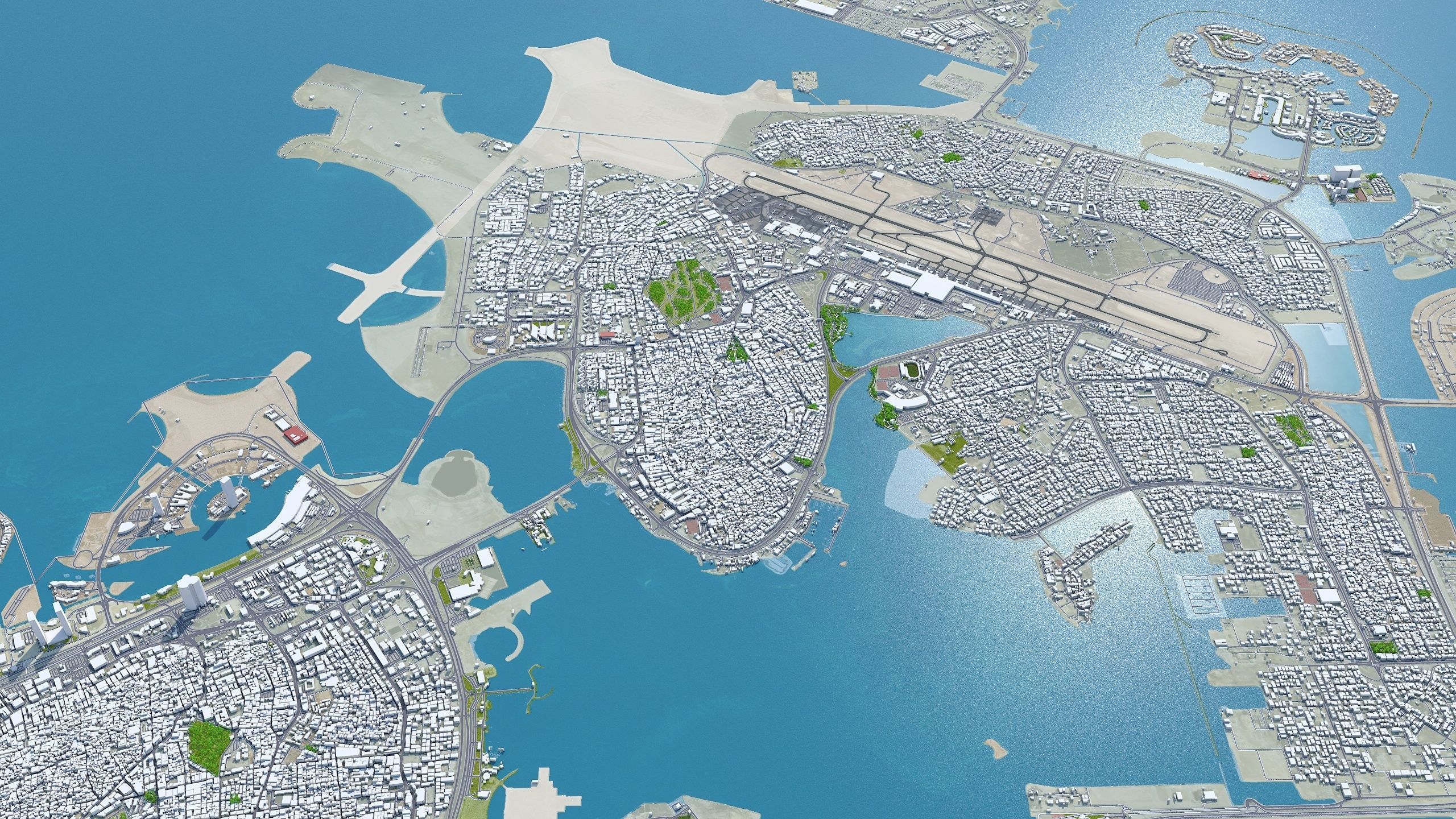 3D model Muharraq Bahrain 20km VR / AR / low-poly | CGTrader