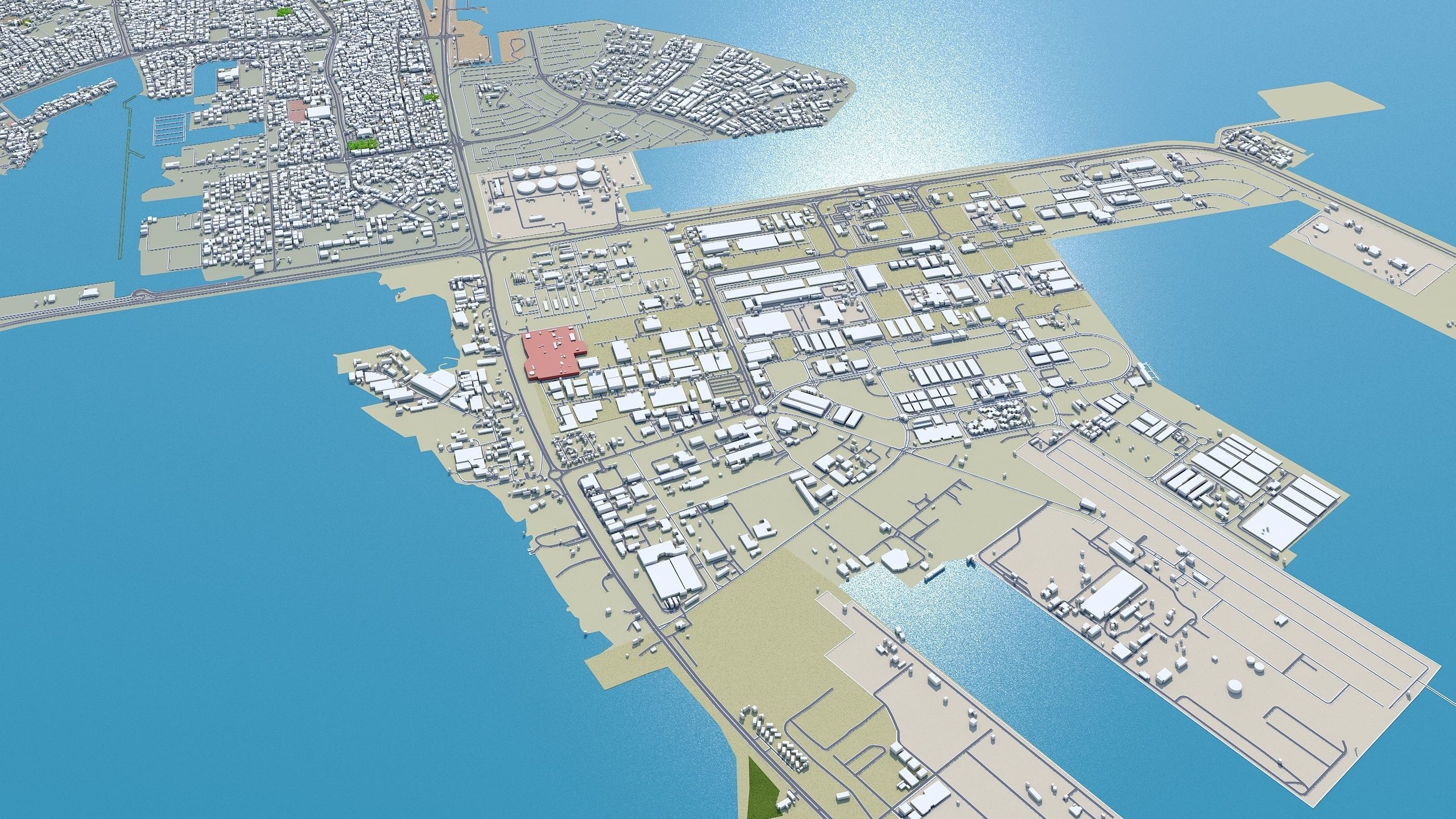 3D model Muharraq Bahrain 20km VR / AR / low-poly | CGTrader