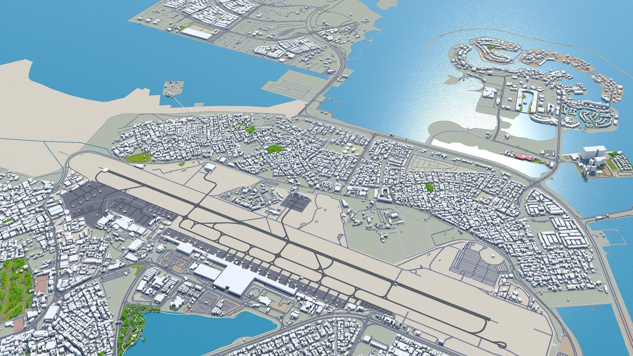 3D model Muharraq Bahrain 20km VR / AR / low-poly | CGTrader