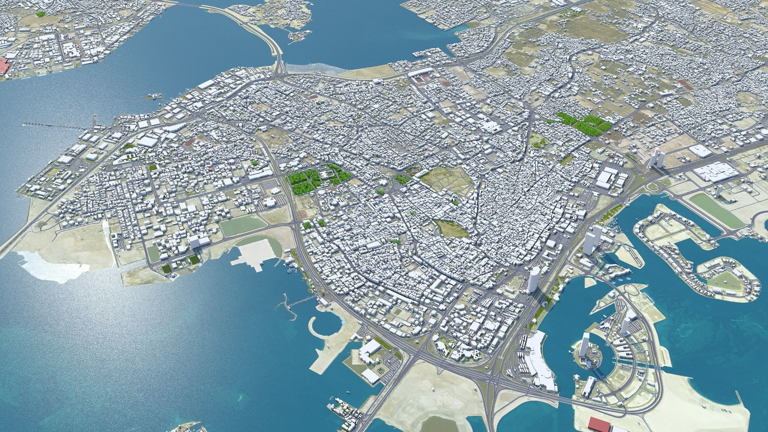 3D model Manama Bahrain 30km VR / AR / low-poly | CGTrader