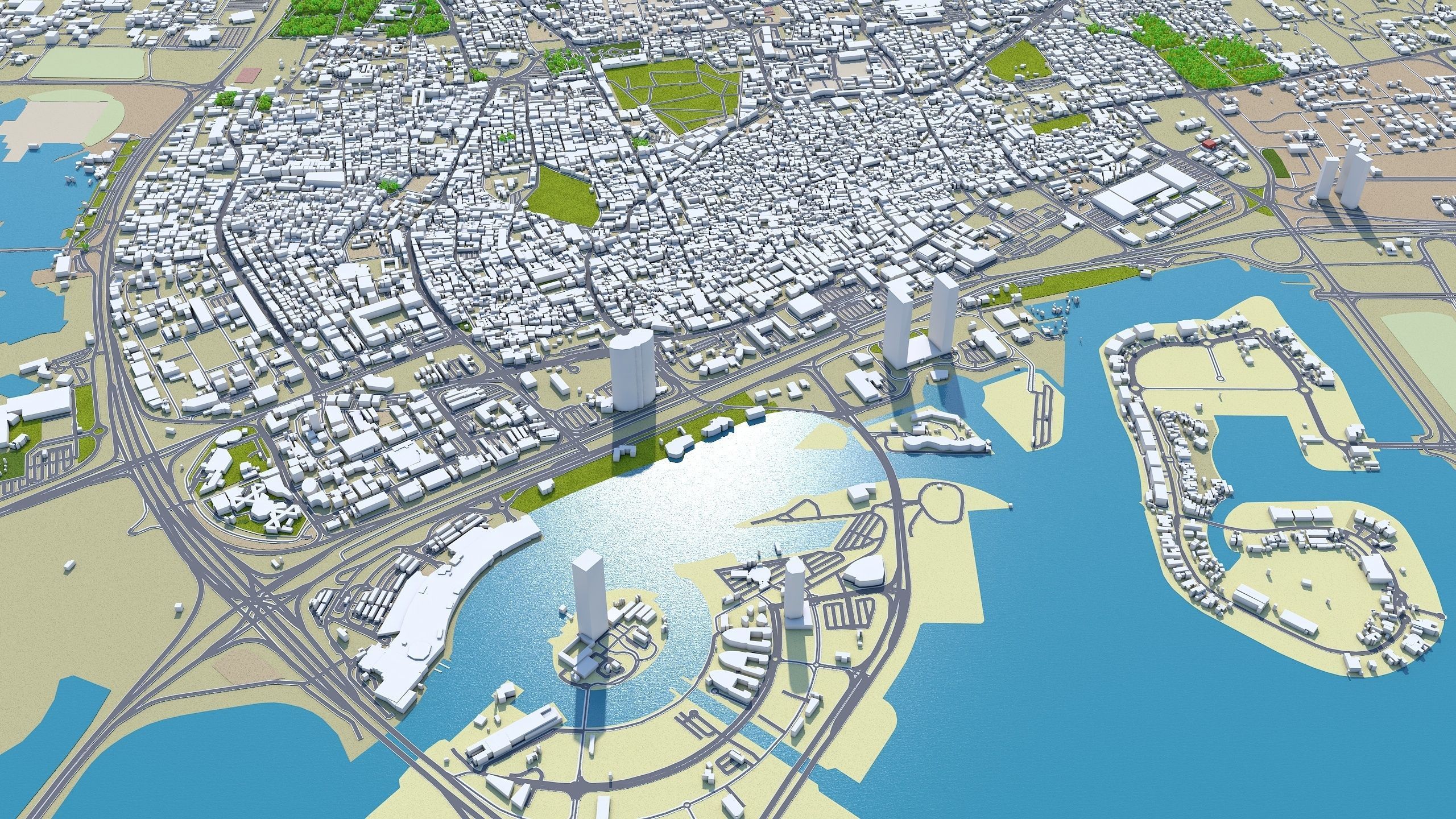 3D model Manama Bahrain 30km VR / AR / low-poly | CGTrader