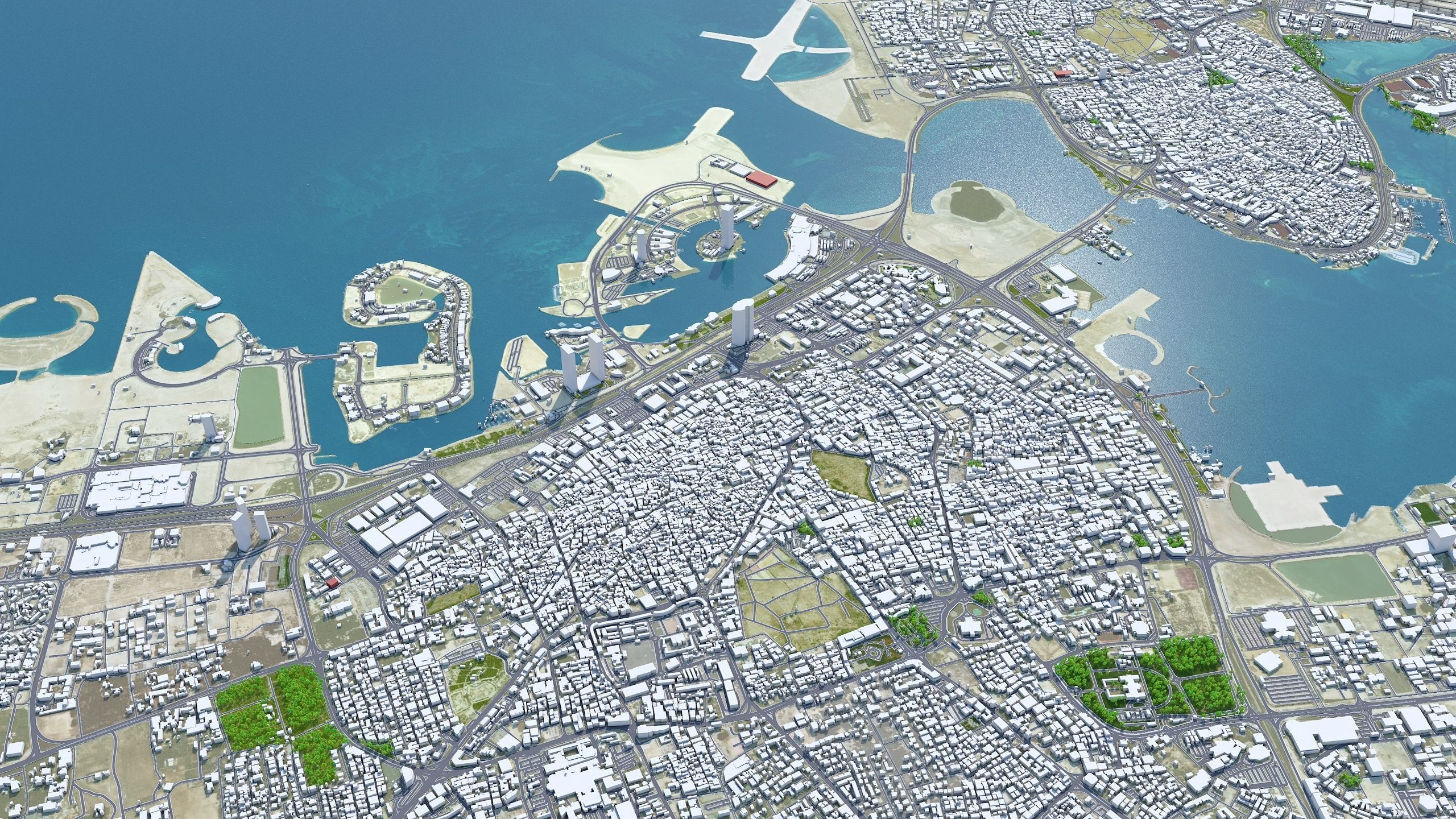 3D model Manama Bahrain 30km VR / AR / low-poly | CGTrader