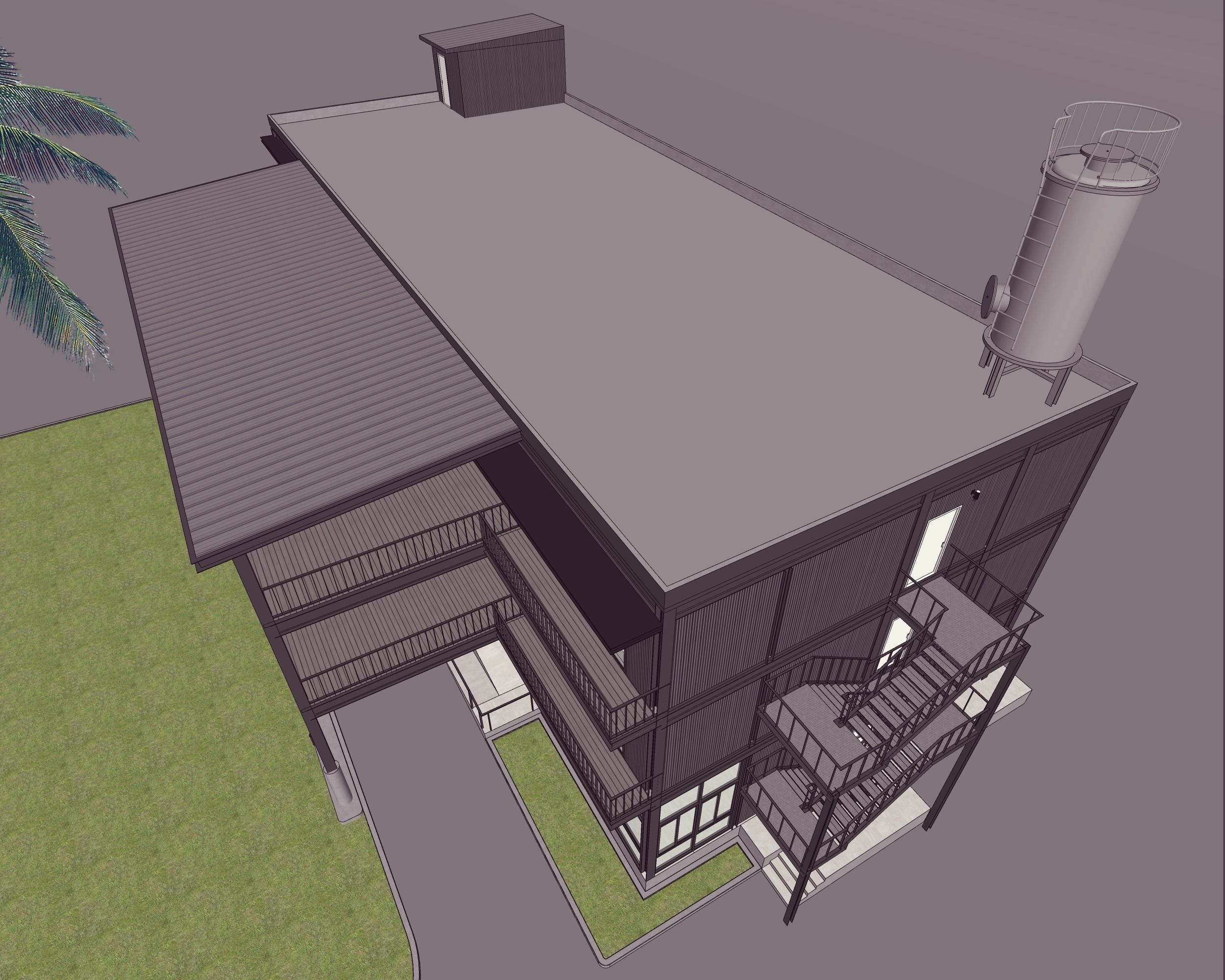 Office building steel structure 3D model | CGTrader