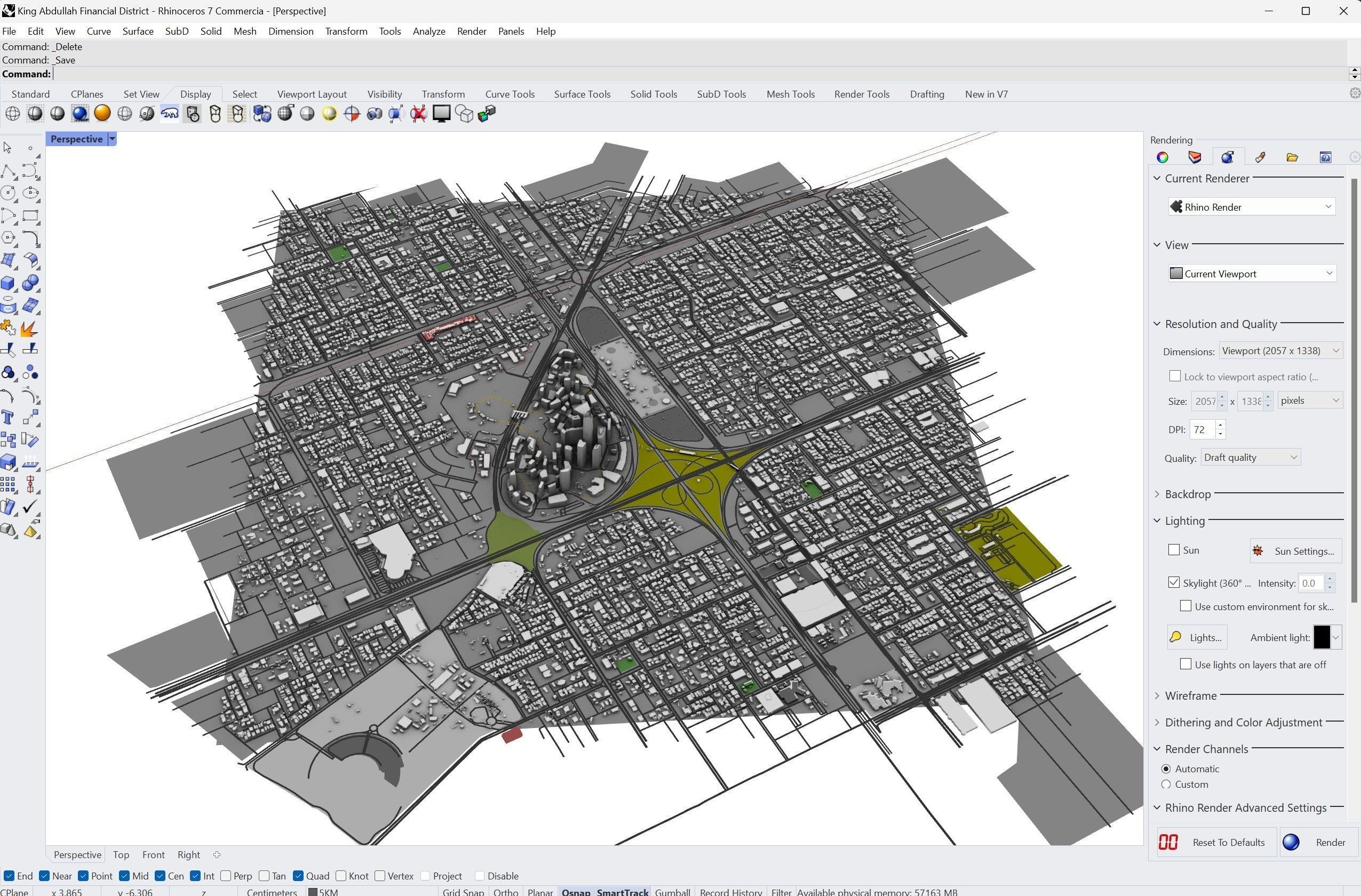 3D model King Abdullah Financial District KAFD Riyadh 5km VR / AR / low ...