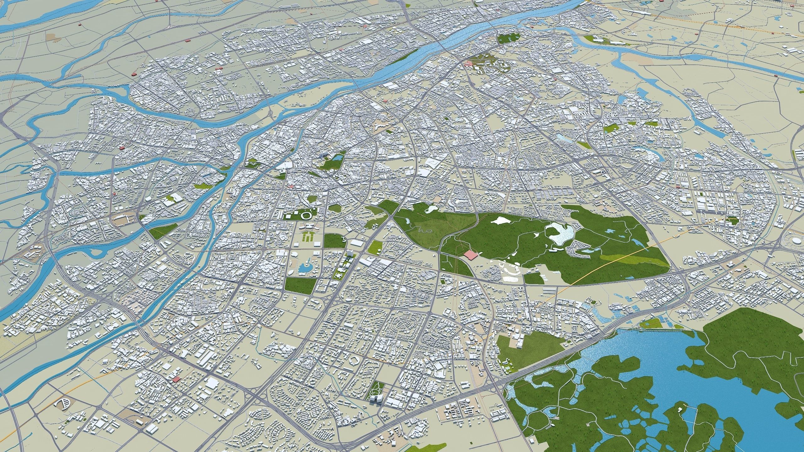 3D model Dongguan Guangdong Province China 50km AI VR / AR / low-poly ...