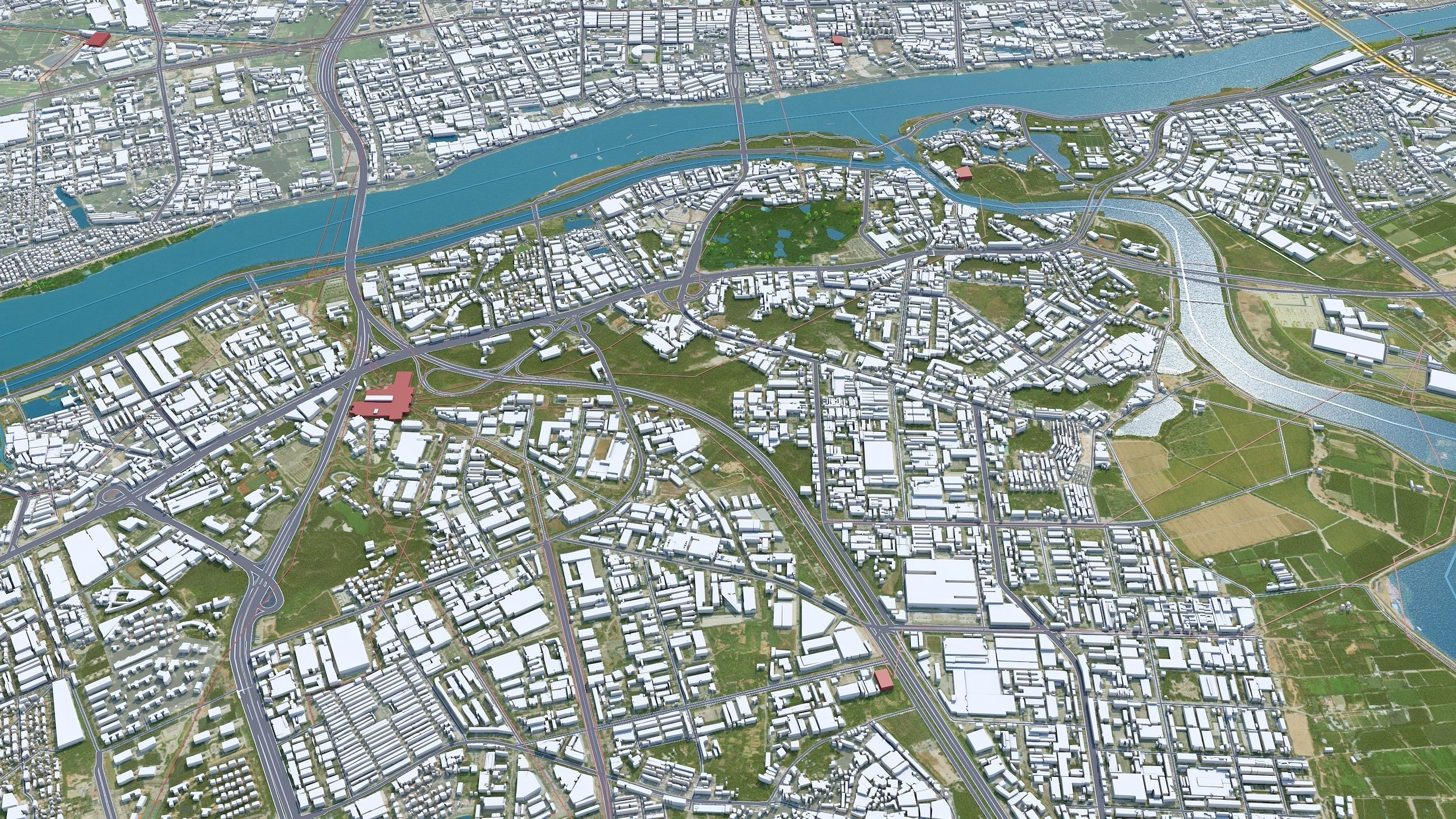 3D model Dongguan Guangdong Province China 50km AI VR / AR / low-poly ...