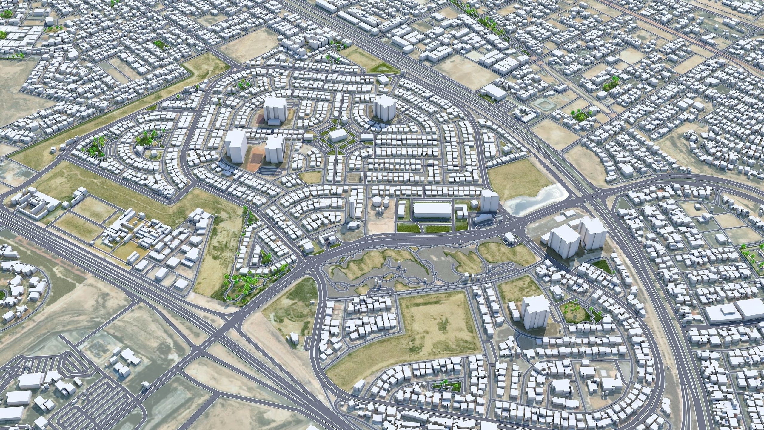 3D model Dhahran Saudi Arabia 50km VR / AR / low-poly | CGTrader