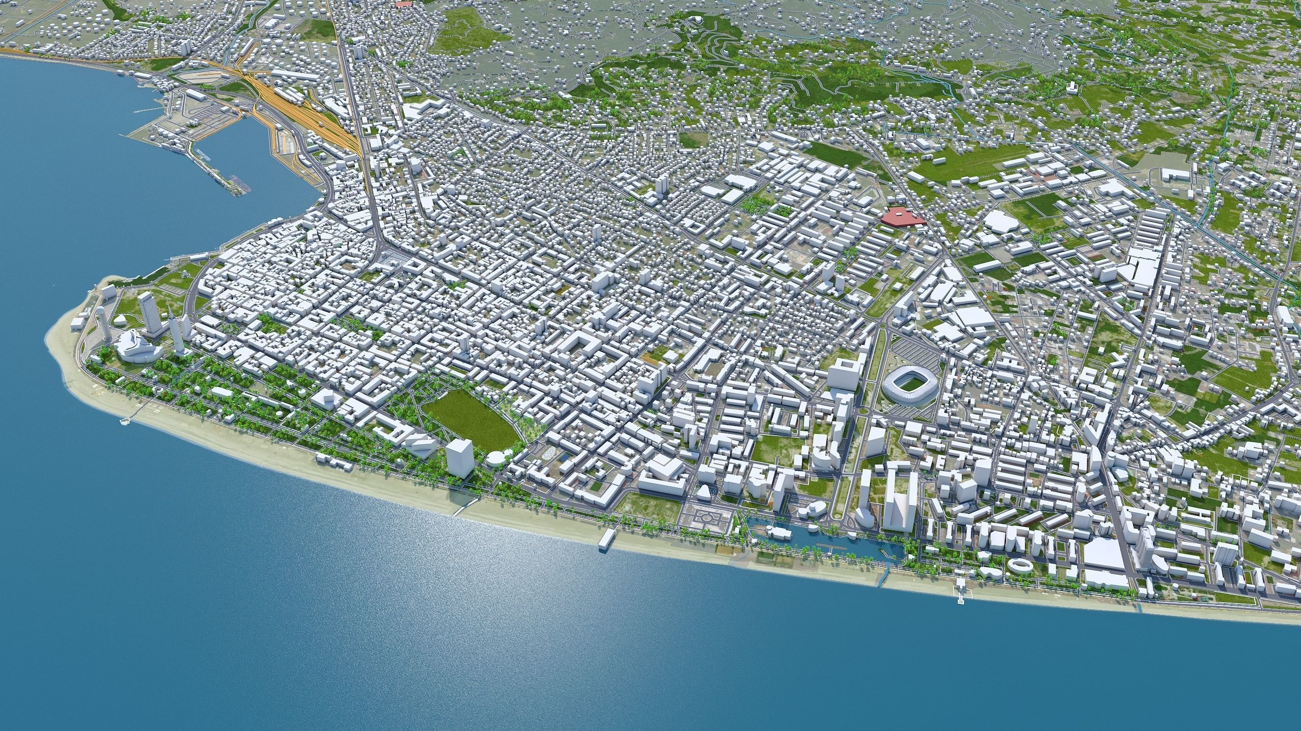 3D model Batumi Georgia 30km VR / AR / low-poly | CGTrader