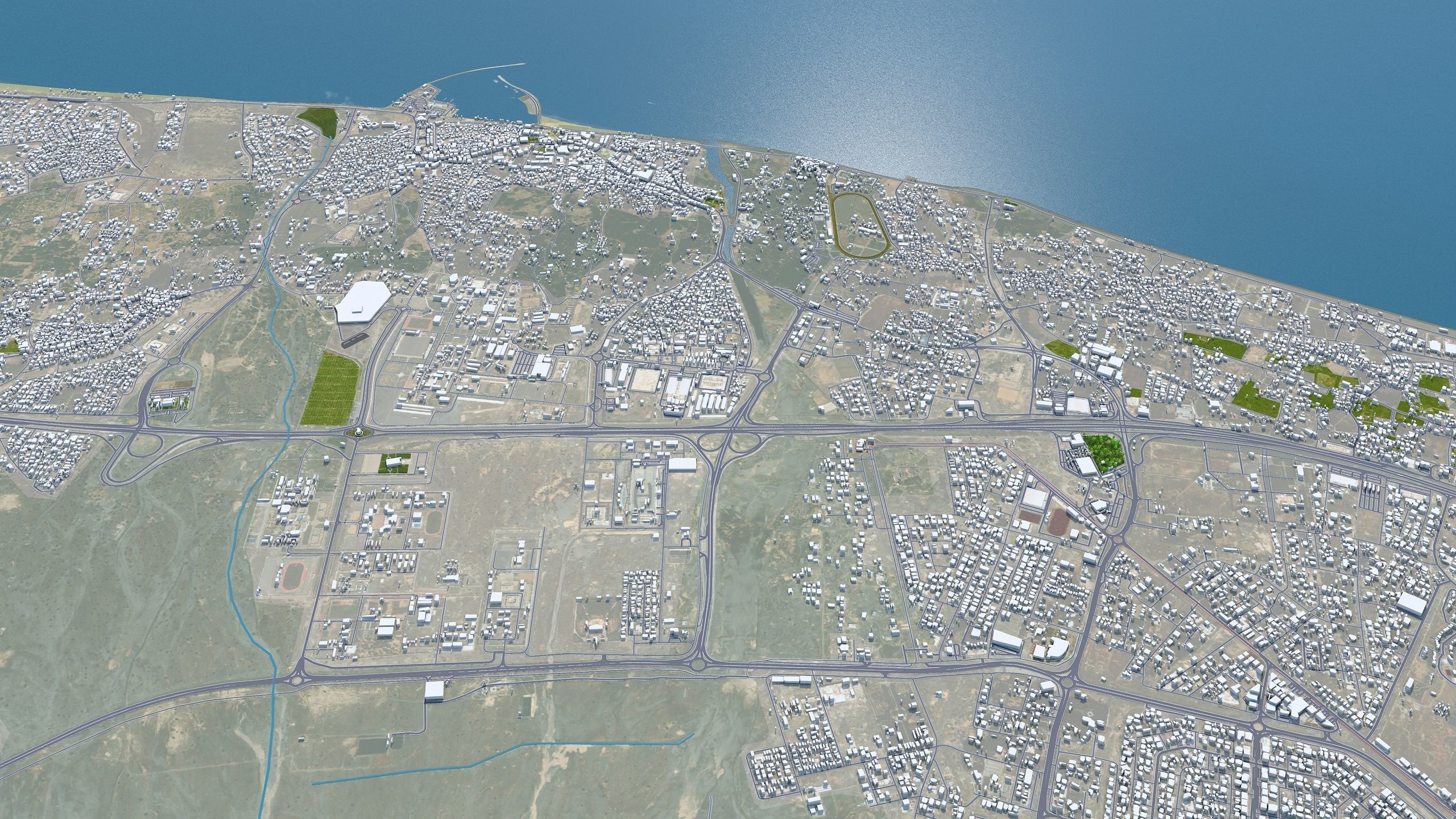 3D model Al Seeb Oman 40km AI VR / AR / low-poly | CGTrader