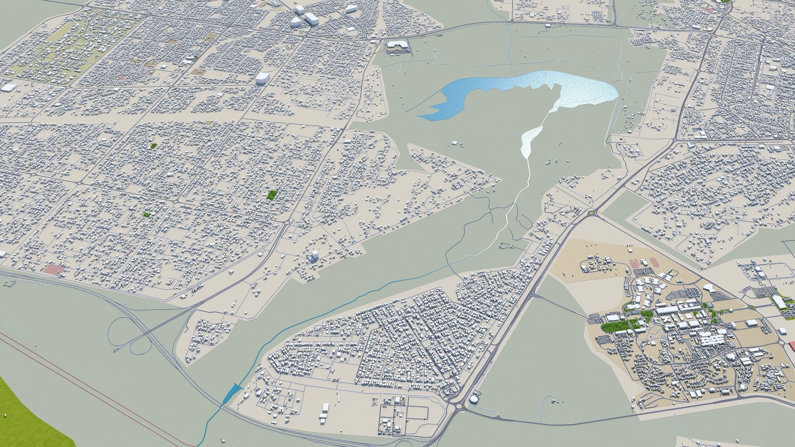 3D model Al Seeb Oman 40km AI VR / AR / low-poly | CGTrader
