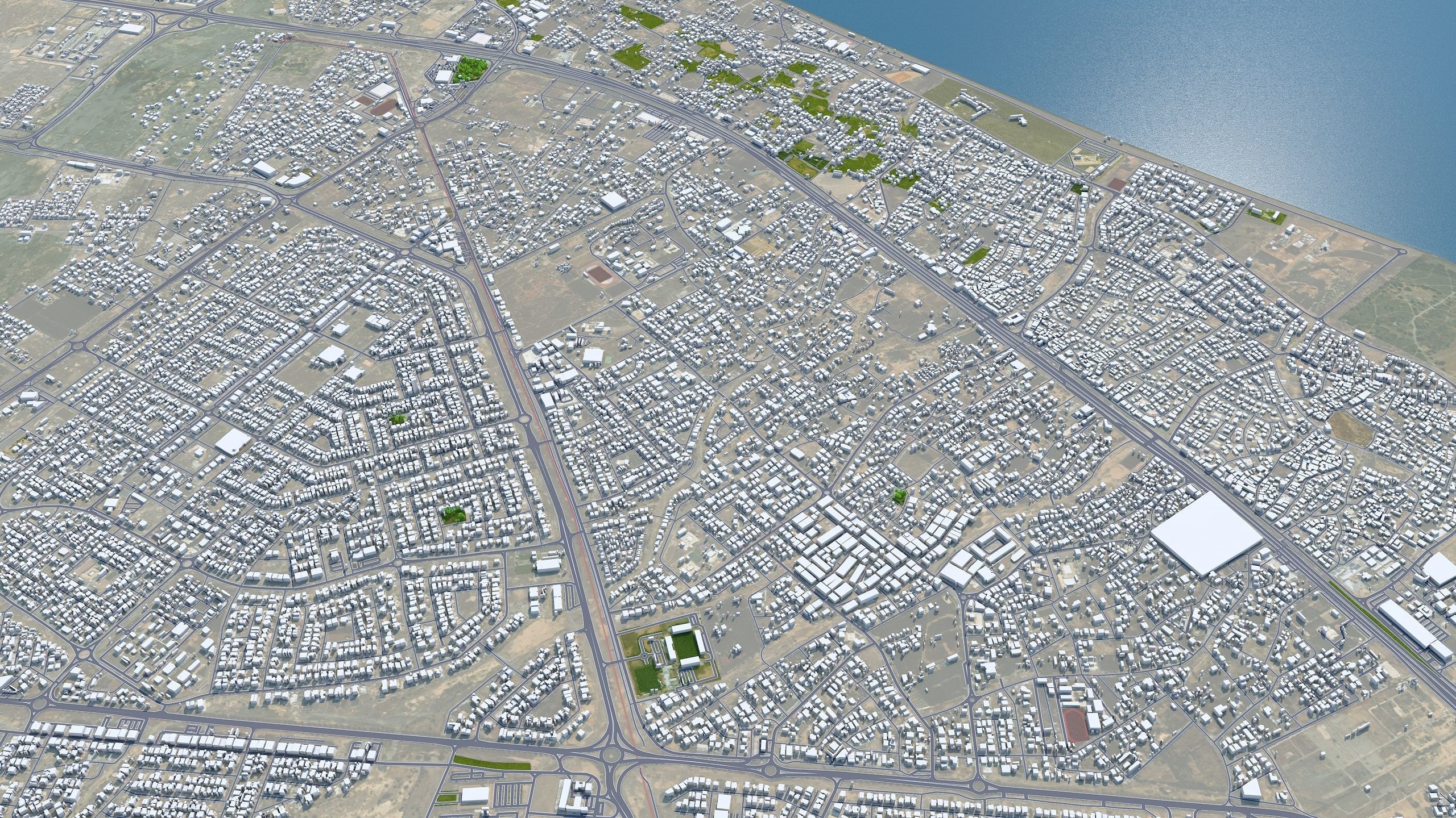 3D model Al Seeb Oman 40km AI VR / AR / low-poly | CGTrader