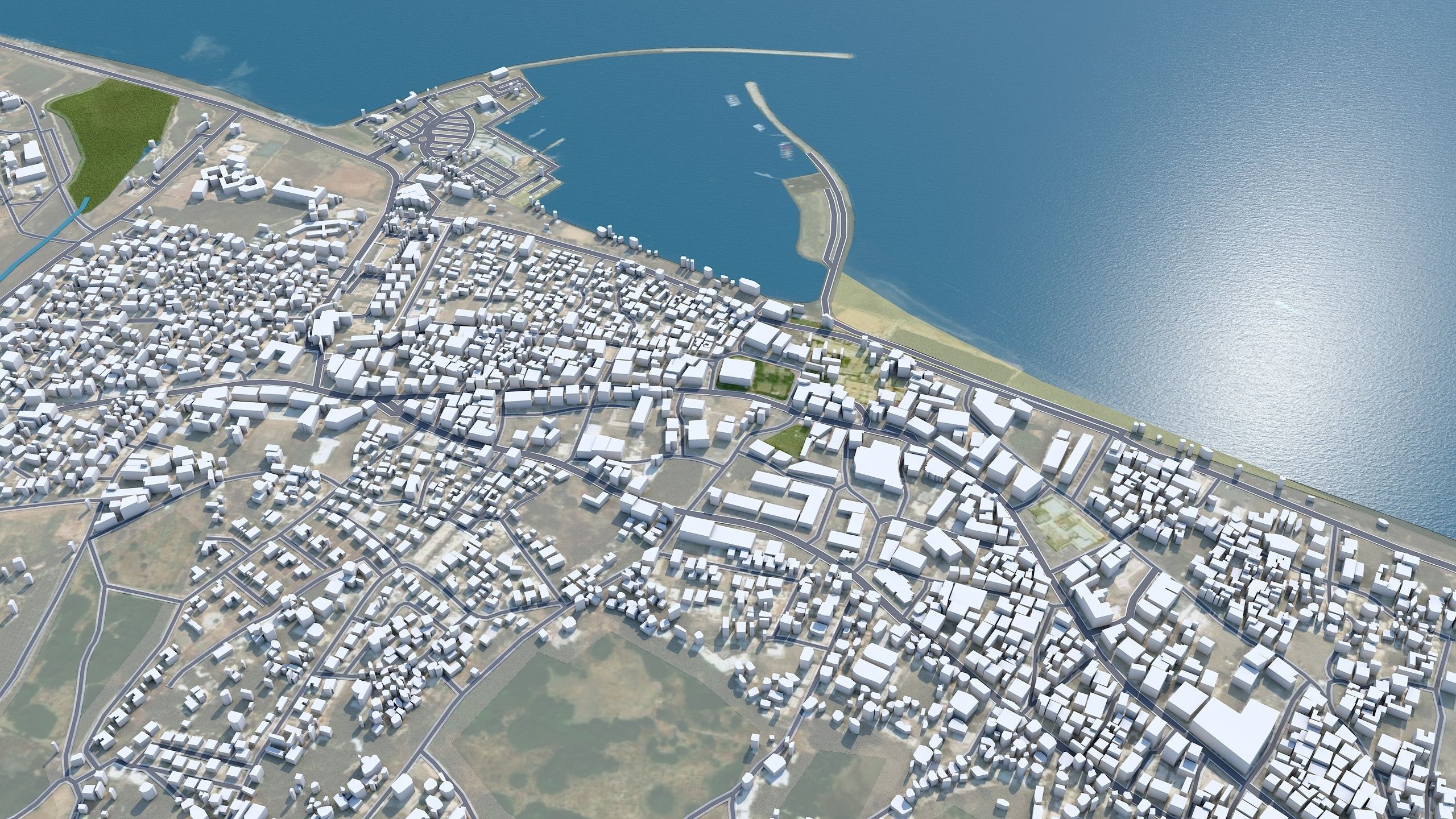 3D model Al Seeb Oman 40km AI VR / AR / low-poly | CGTrader
