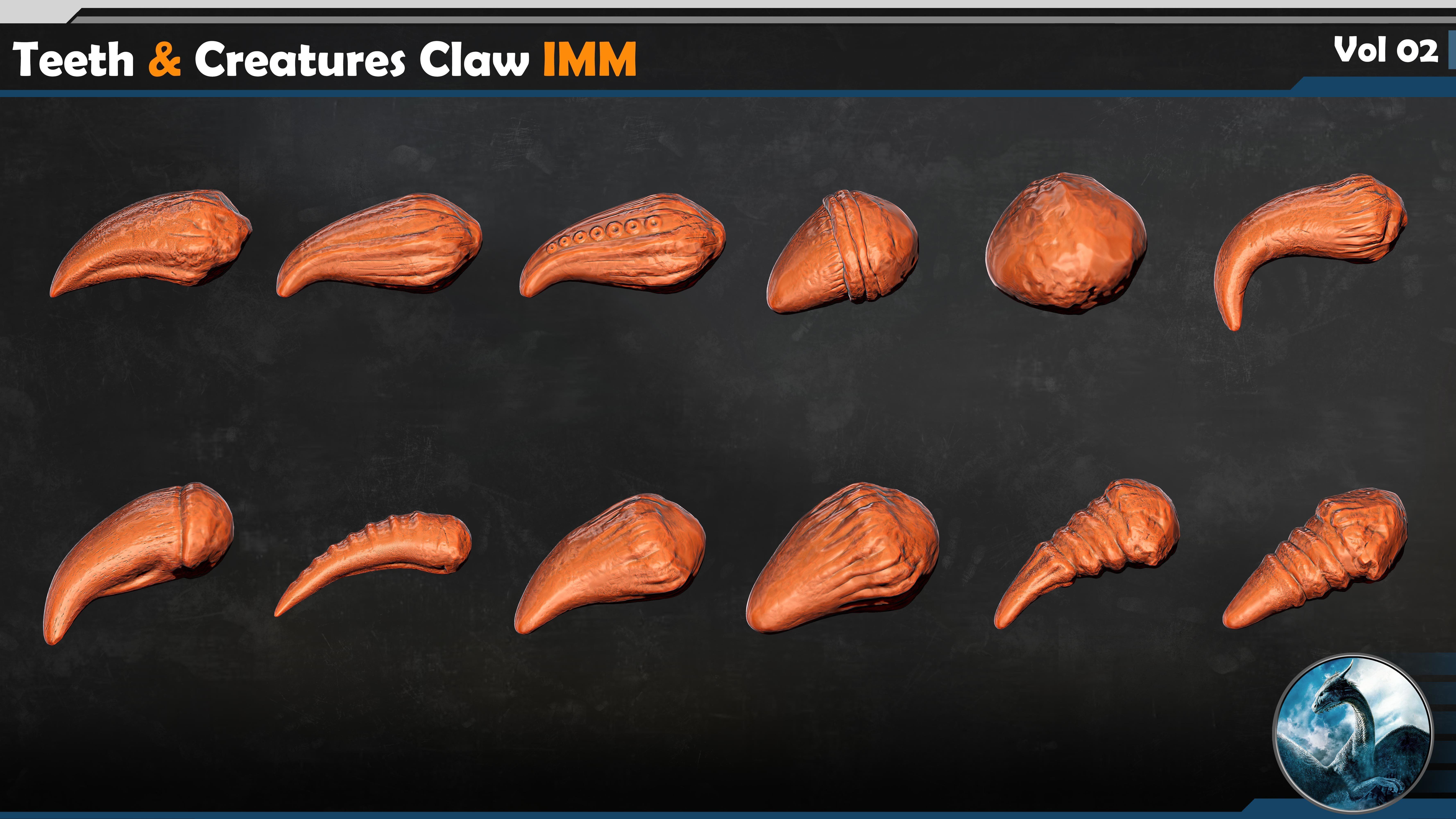 90 Teeth - Creatures Claws IM-Vol 02 3D model | CGTrader