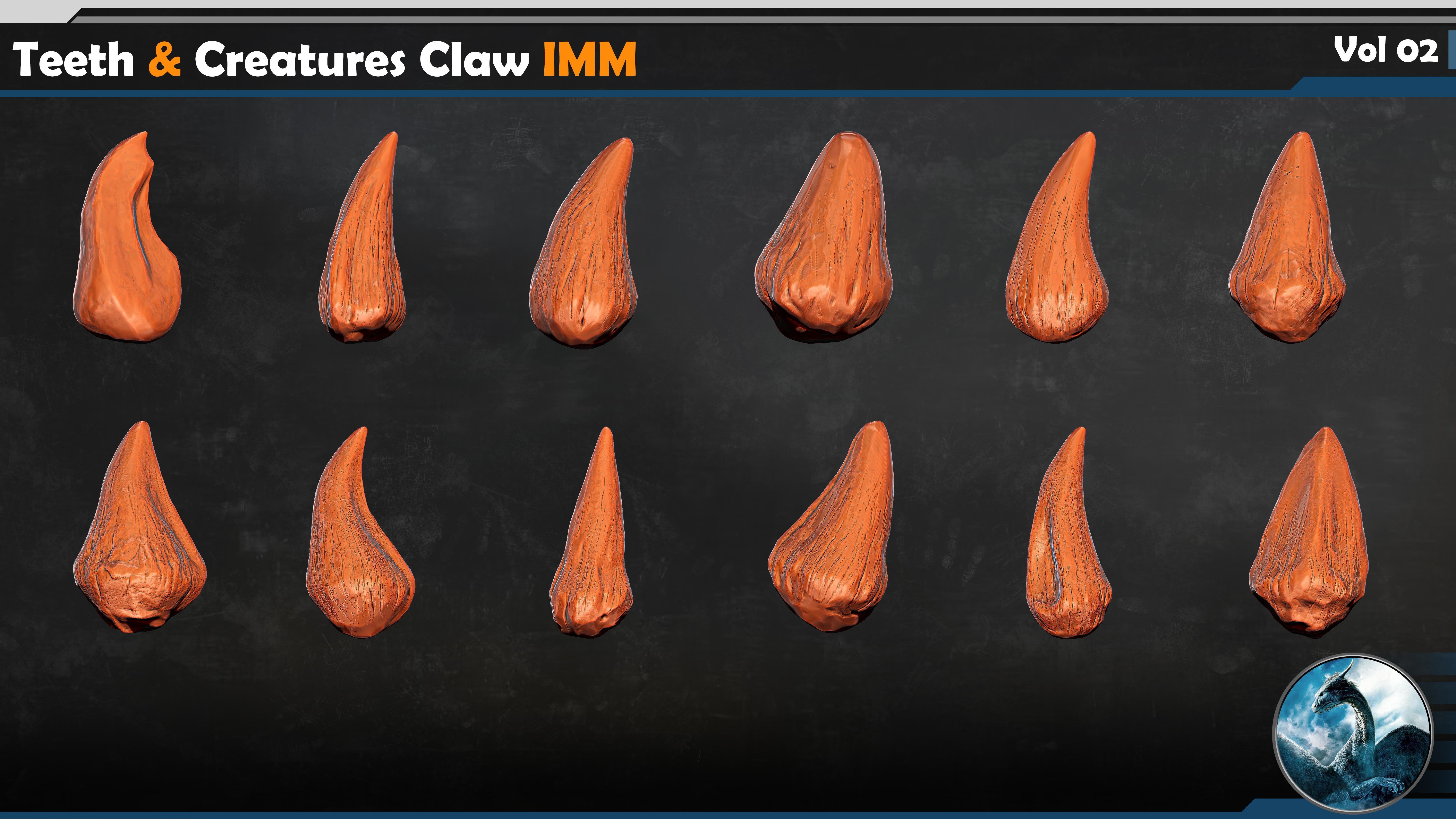 90 Teeth - Creatures Claws IM-Vol 02 3D model | CGTrader