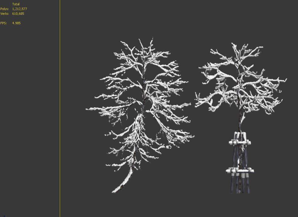Winter young trees 3D model | CGTrader