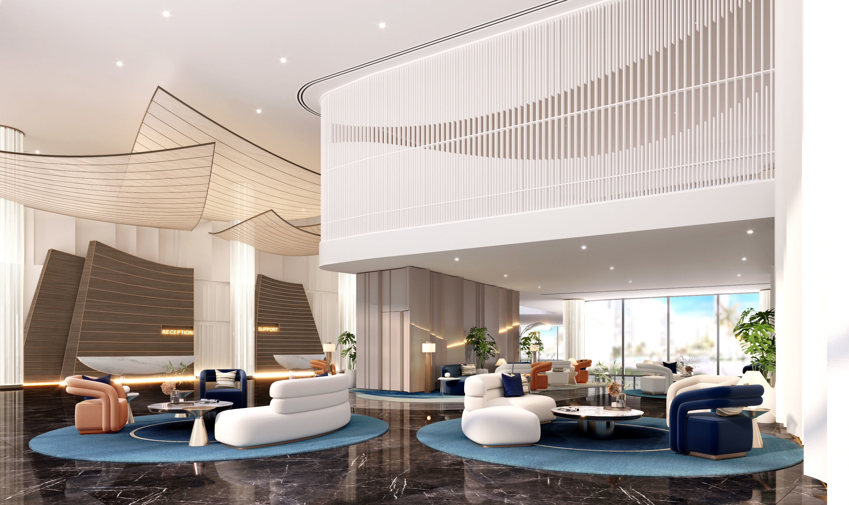Lobby Hall with Waiting Area - 3D Model 3D model | CGTrader