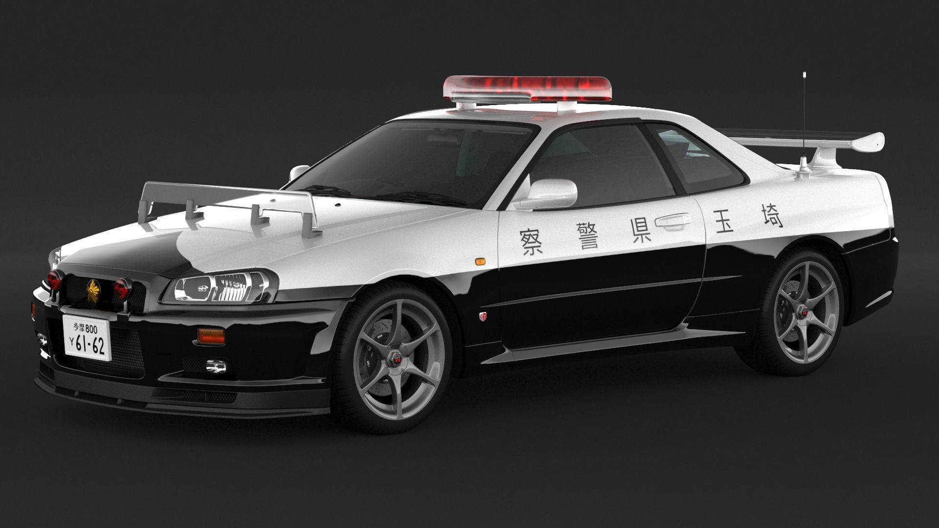 Nissan Skyline GT-R R34 Police Car 3D model | CGTrader