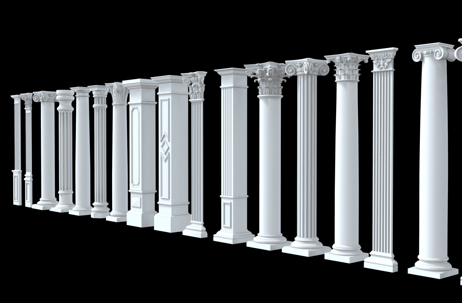 Classical Columns pillar decorate 3d model 3D model | CGTrader