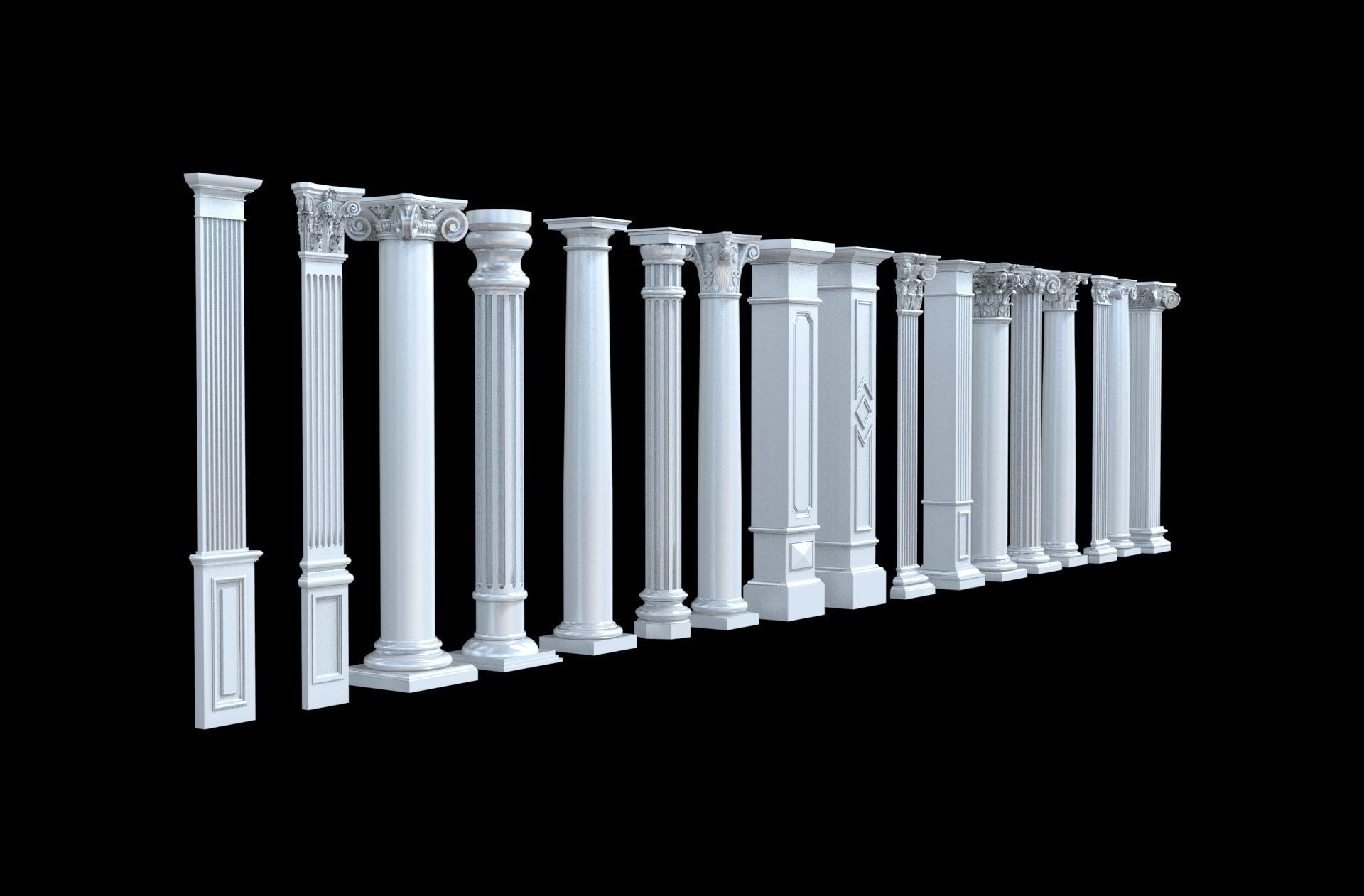 Classical Columns pillar decorate 3d model 3D model | CGTrader