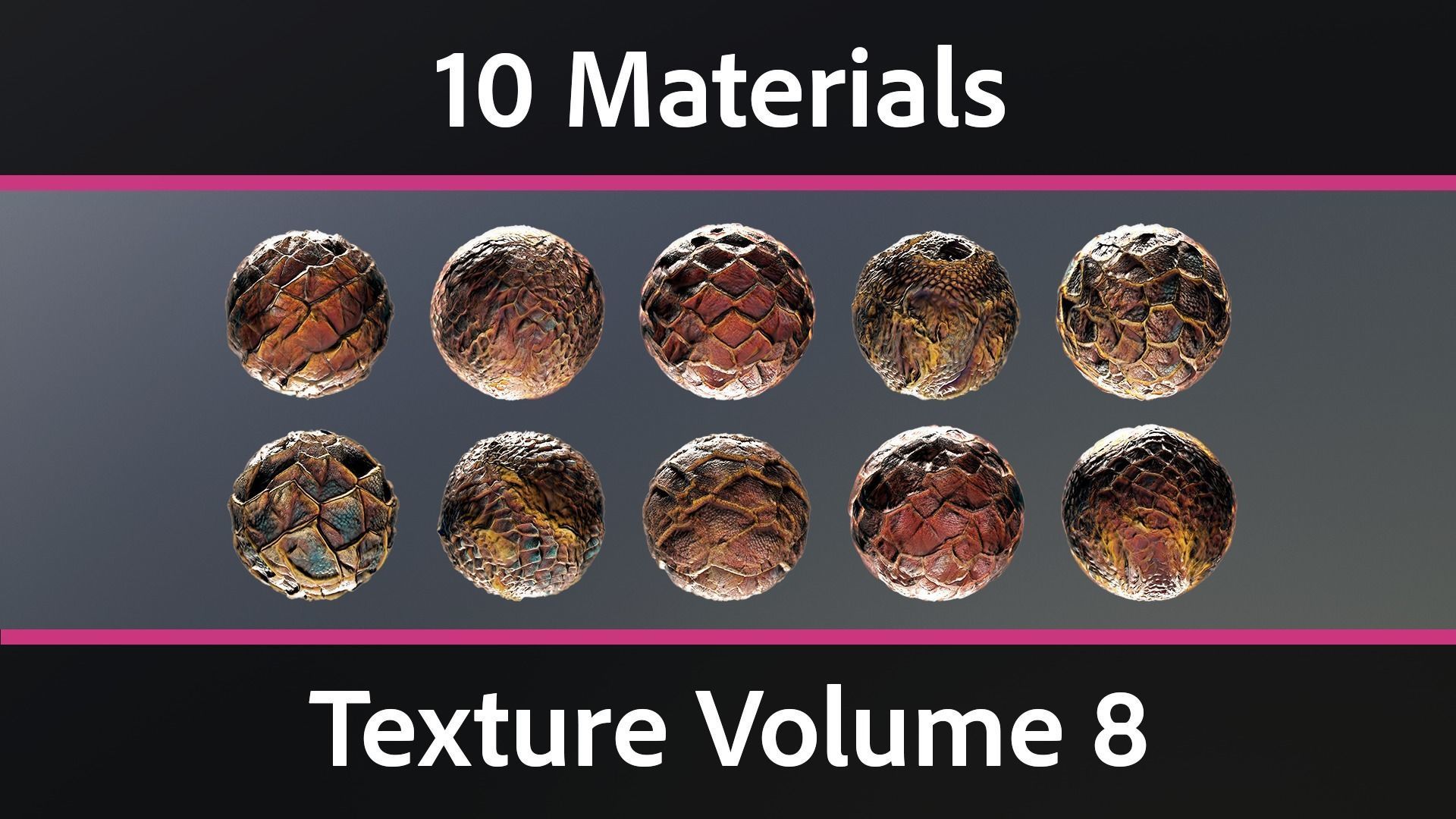 Texture 10 Materials Skin Dragon Seamless PBR Volume 8 VR / AR / low ...