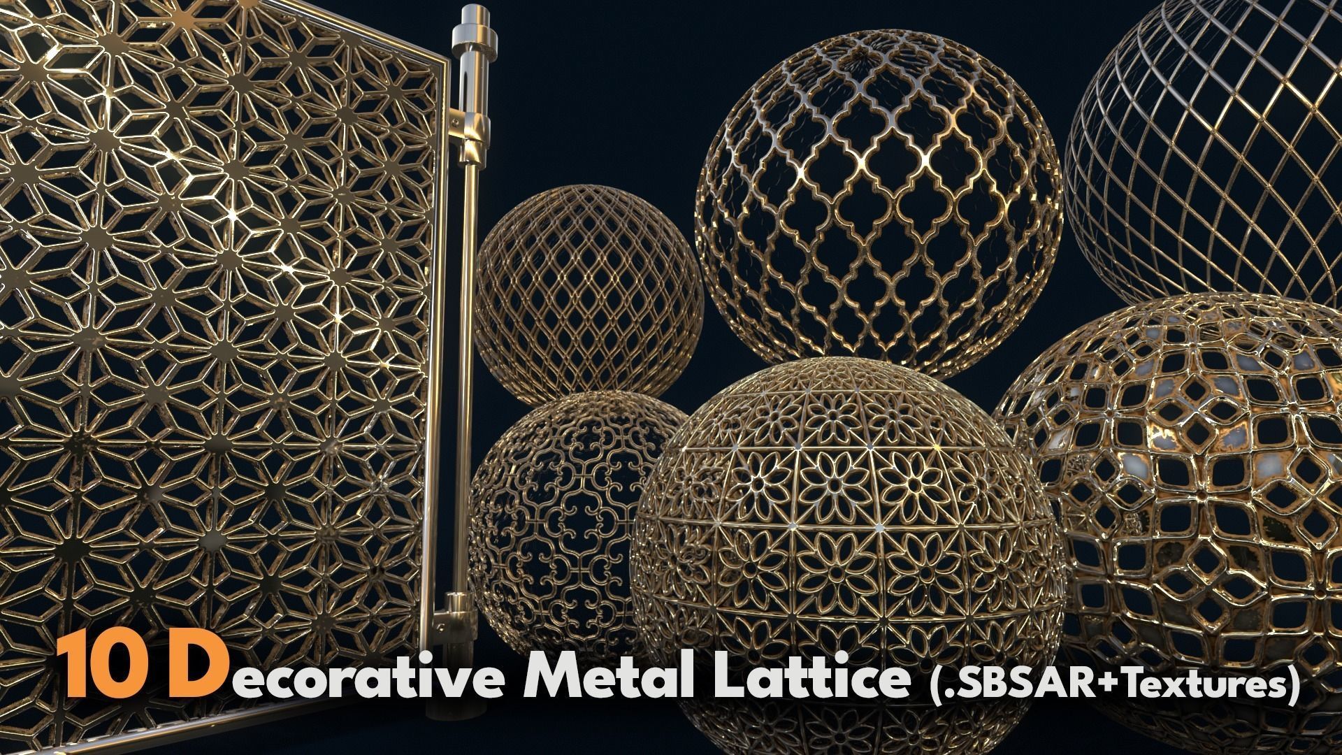 10 Decorative Metal Lattice SBSAR - Textures 3D model | CGTrader