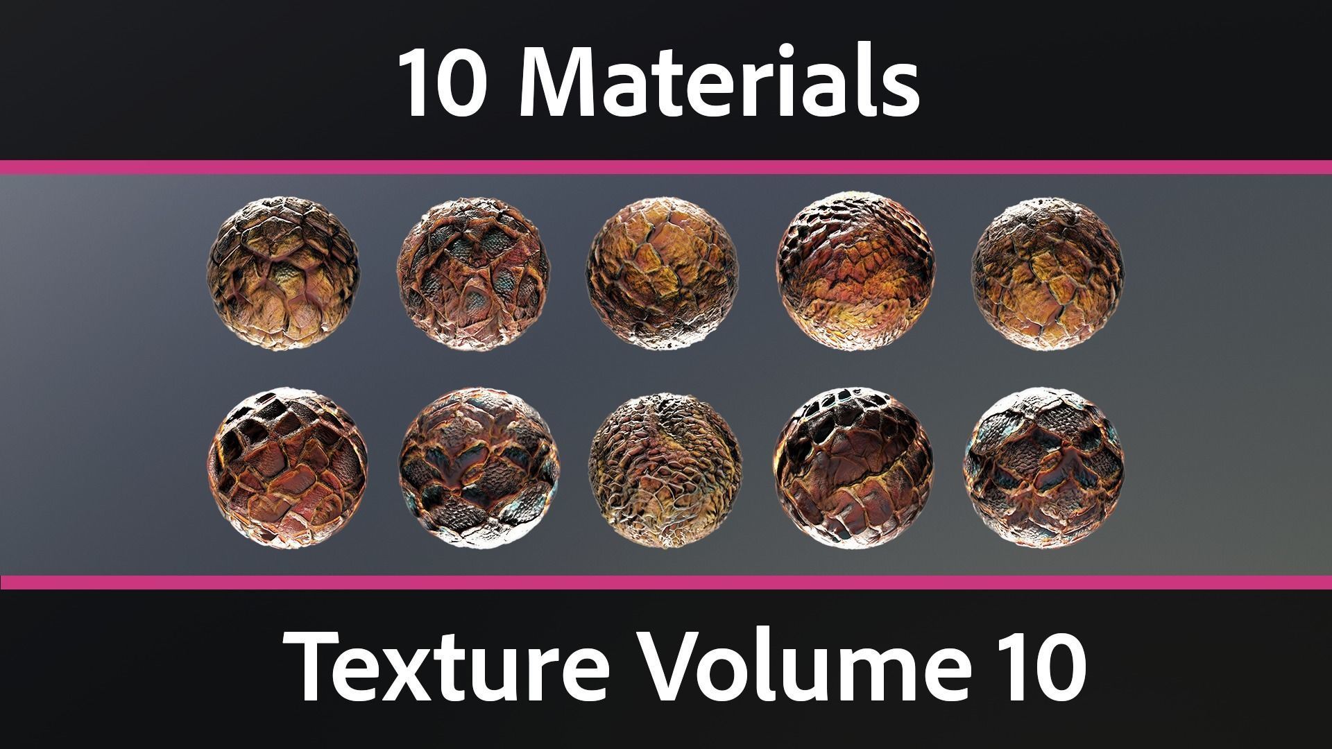 Texture 10 Materials Skin Dragon Seamless PBR Volume 10 VR / AR / low ...