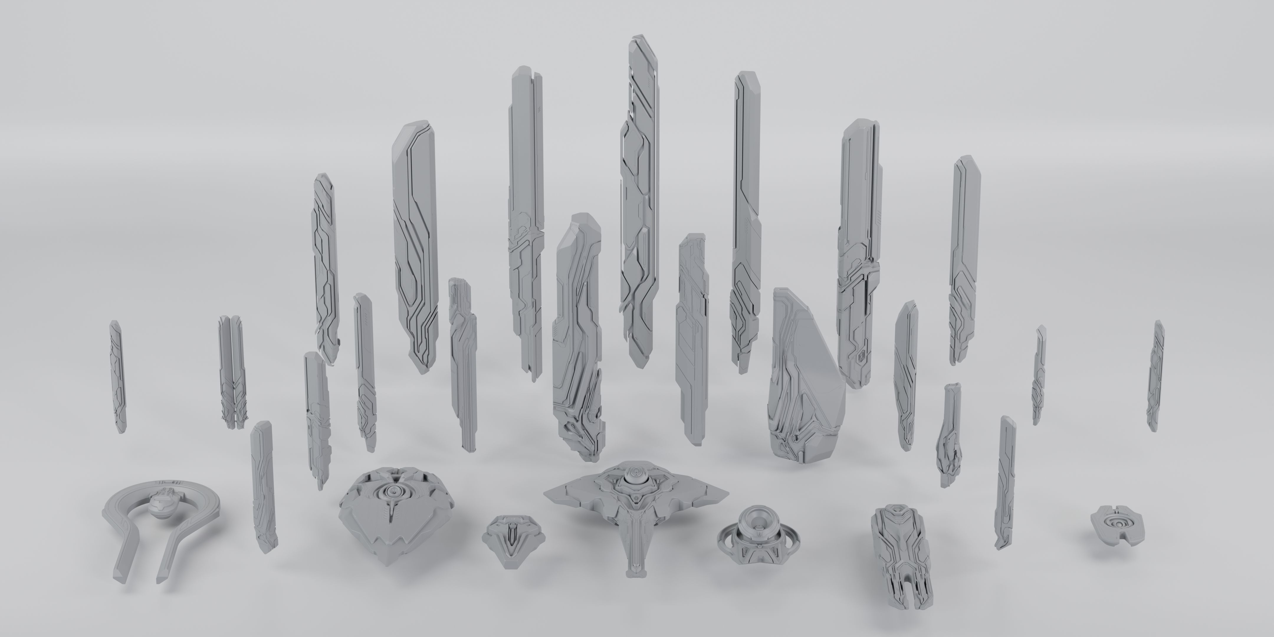 Epic Sci-Fi Hard Surface Sci Fi Buildings and Assets 3D Kit 3D model ...