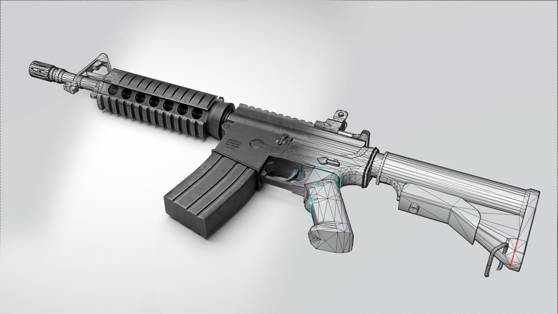 M4A1 Game Ready ar - rifle free 3D model | CGTrader