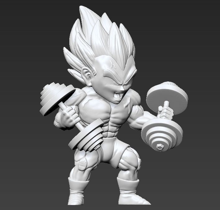Vegeta Gym chibi 3D model 3D printable | CGTrader