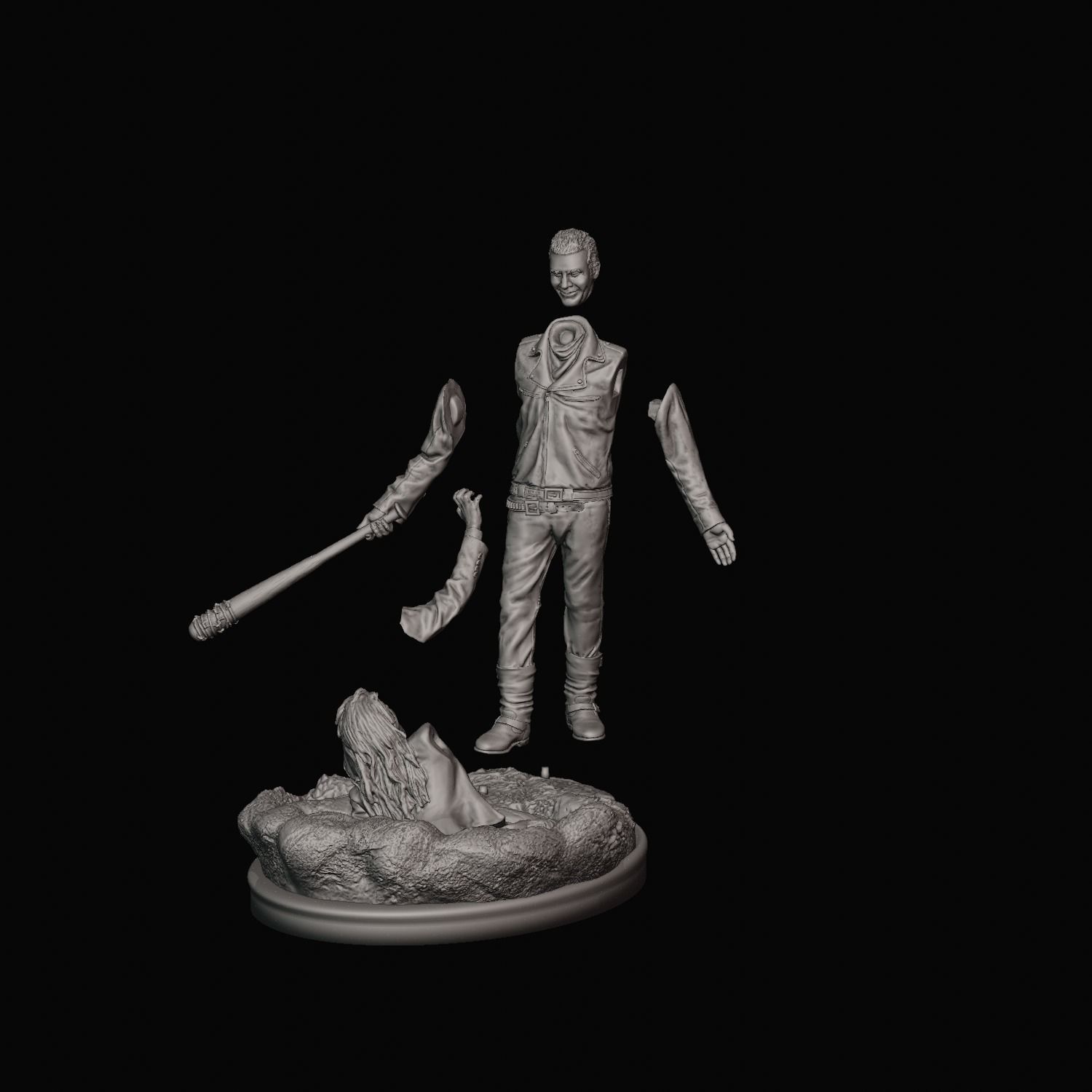 Walking Dead Negan Smith Miniature Figurine Figure Resin 3D model 3D ...