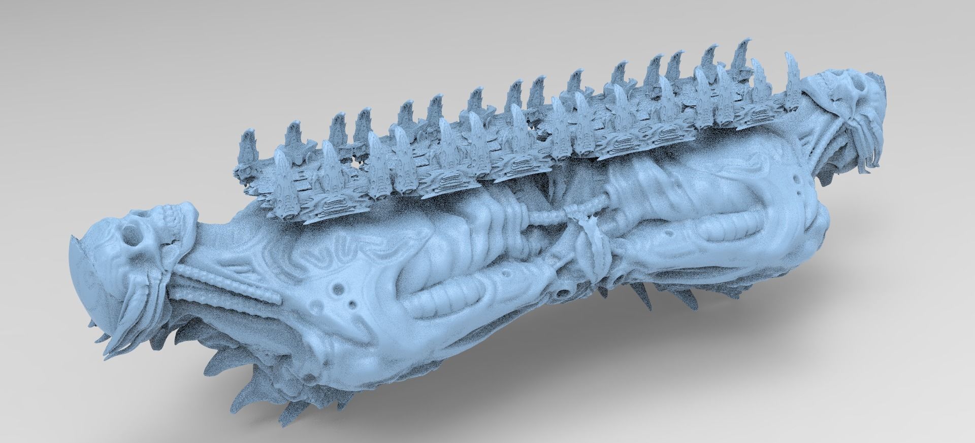 Alien organic Robot statue Bridge 1 3D model | CGTrader