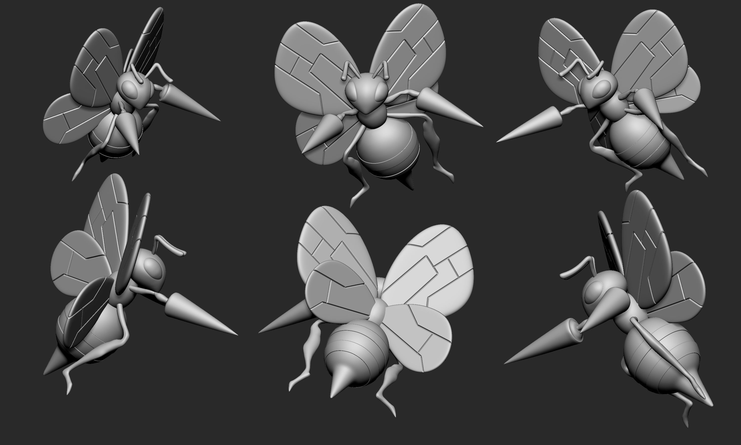Pokemon - Beedrill with 2 poses 3D model 3D printable | CGTrader